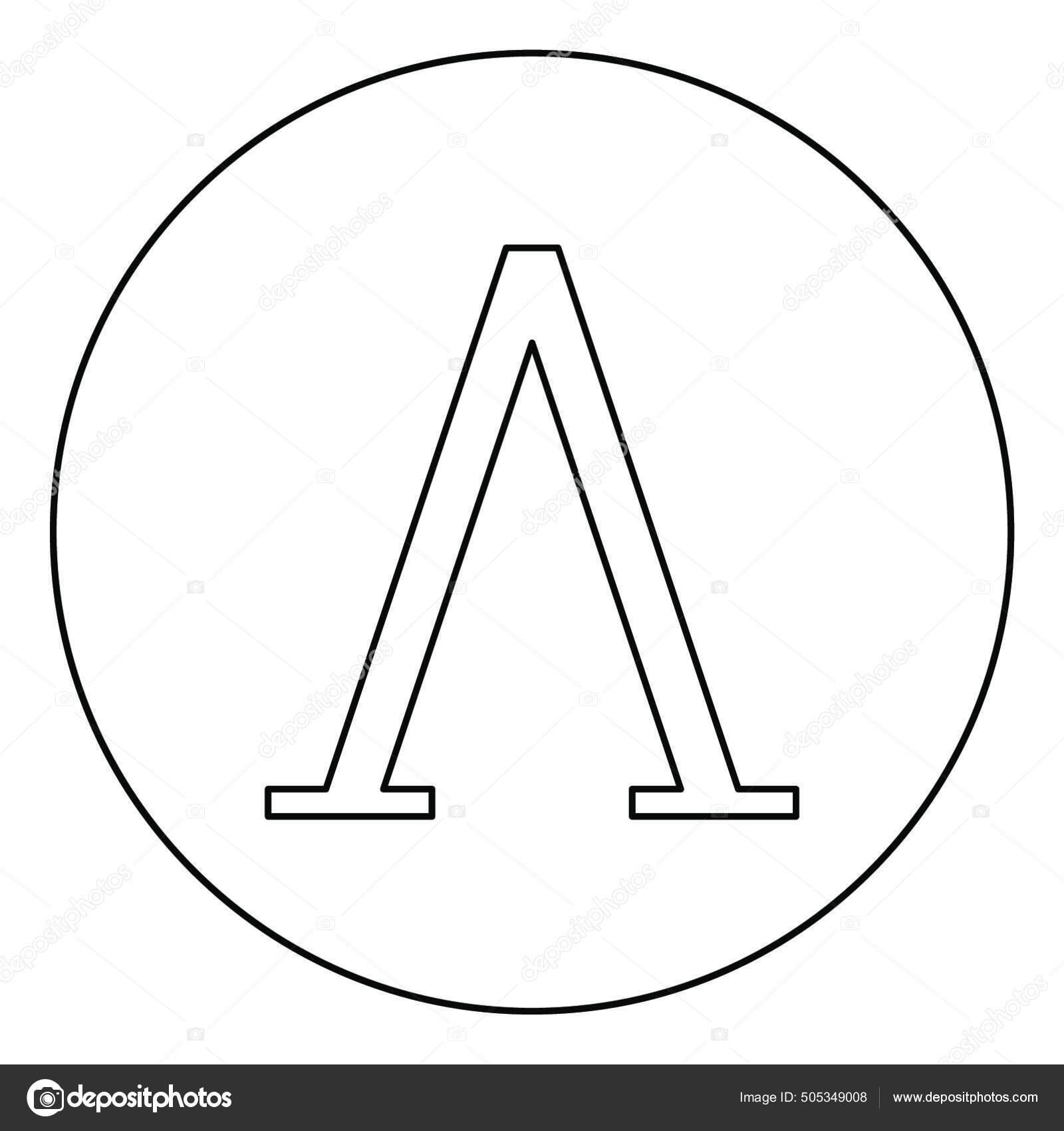 Lambda Greek Symbol Capital Letter Uppercase Font Icon Circle Outline ...