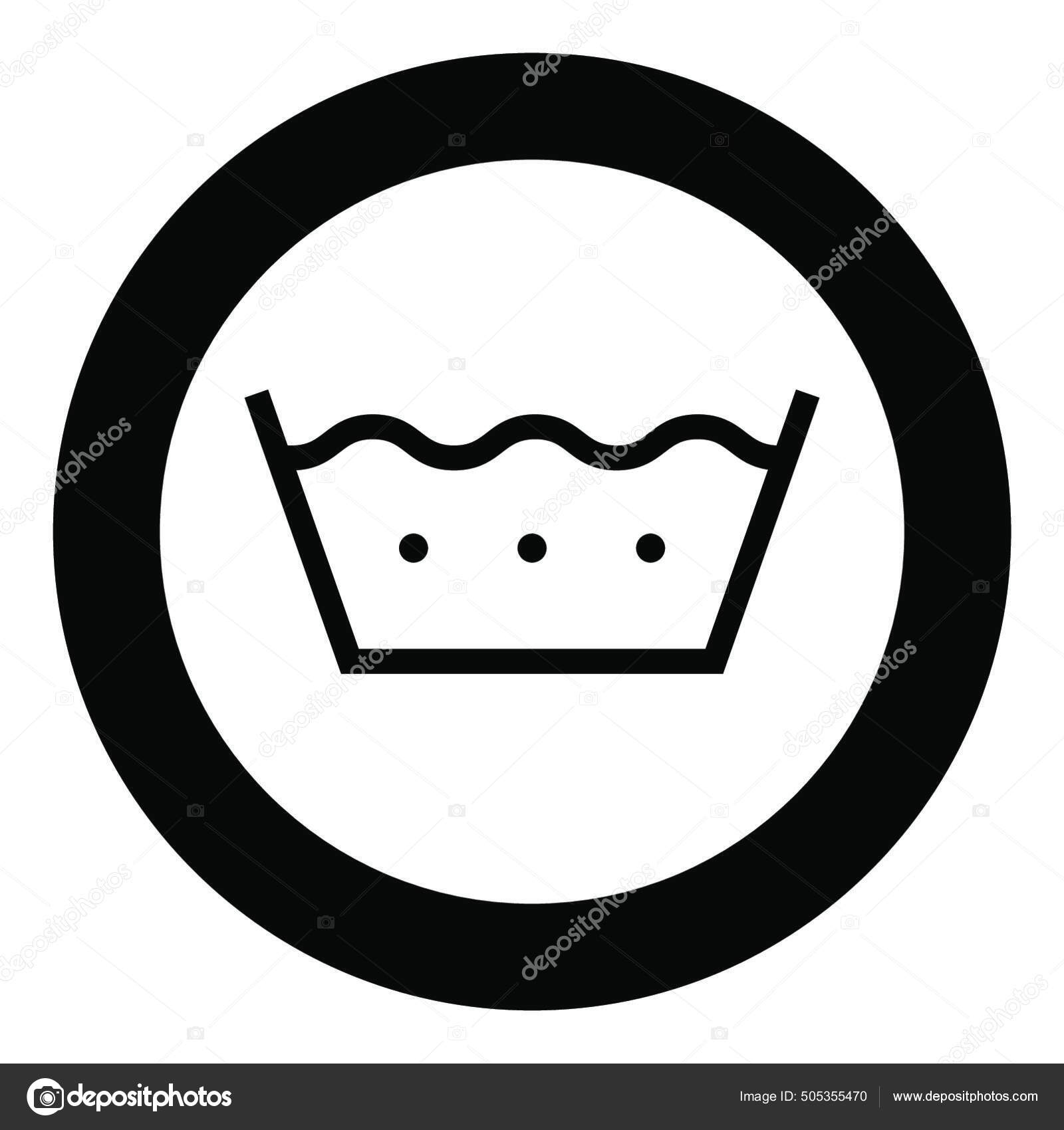 Lavar Agua Caliente Ropa Cuidado Símbolos Concepto Lavado Signo ...