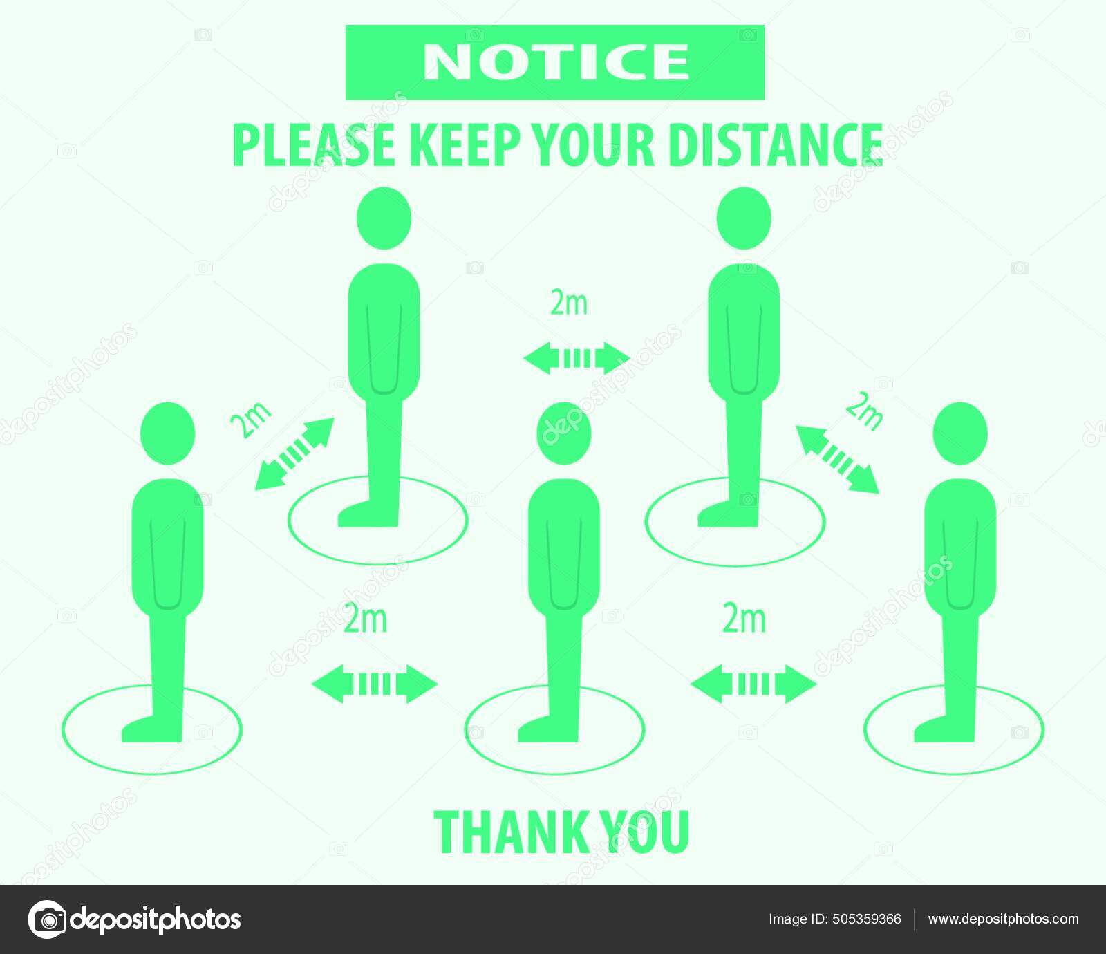 Please Keep Your Distance Sign Sticker Vector Social Distancing ...
