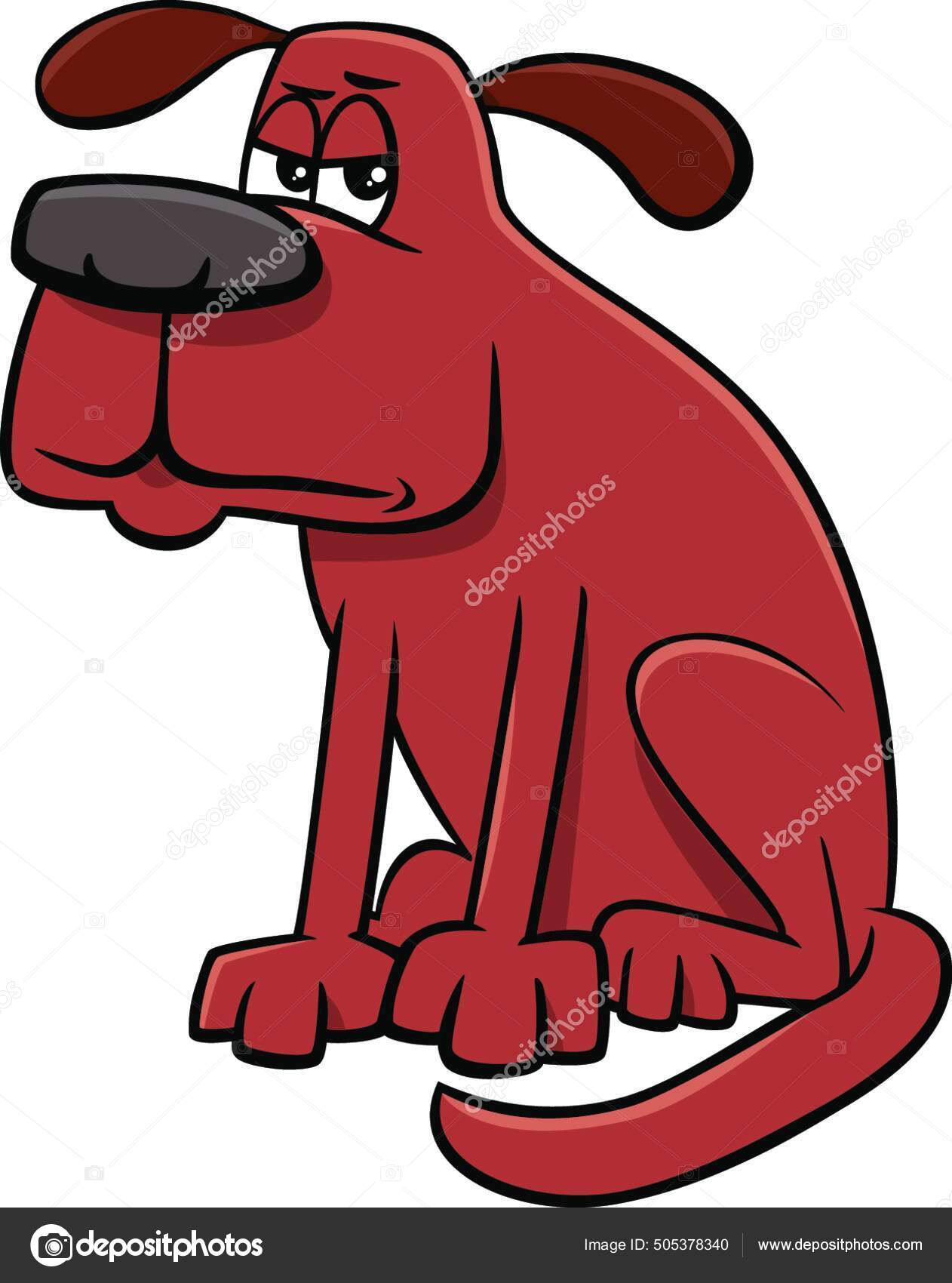 Dibujos Animados Ilustración Perro Infeliz Gruñón Comic Animal Carácter ...