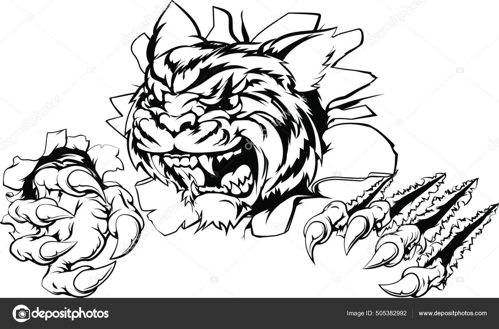 Tiger Paw With Claws Ripping