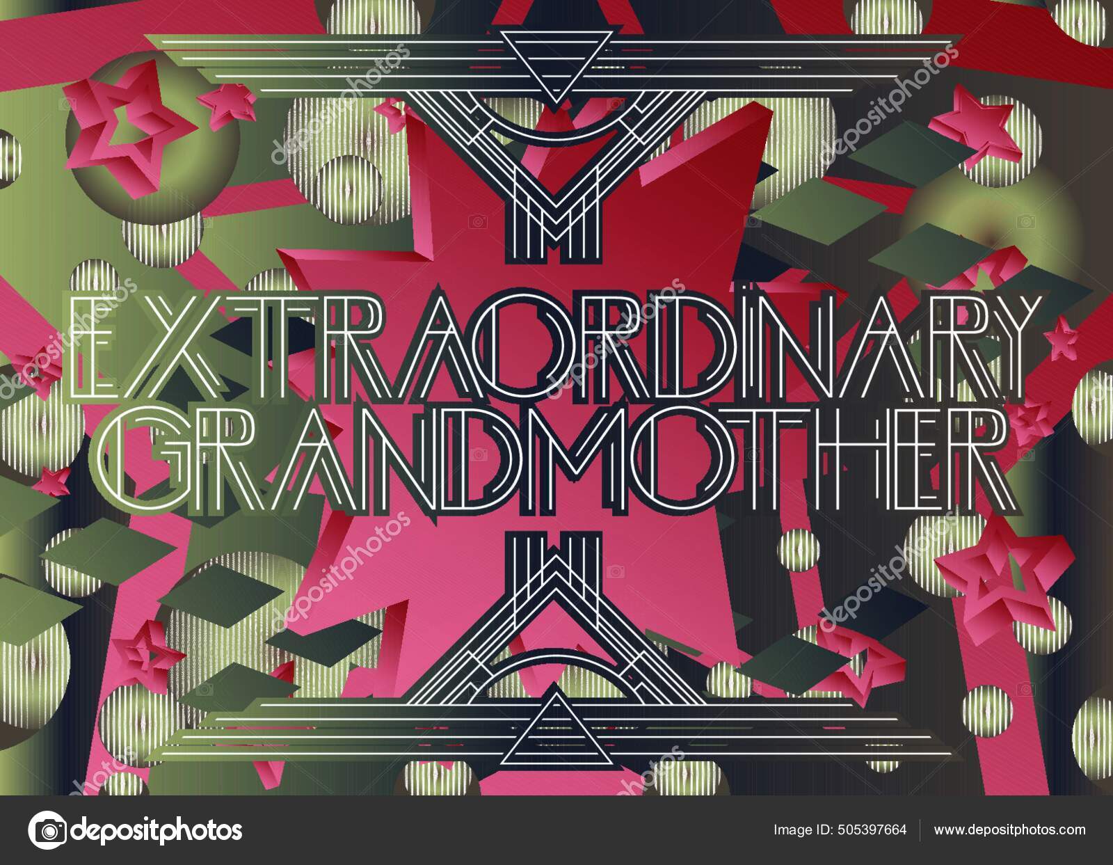 Art Deco Extraordinary Grandmother Text Decorative Greeting Card Sign ...