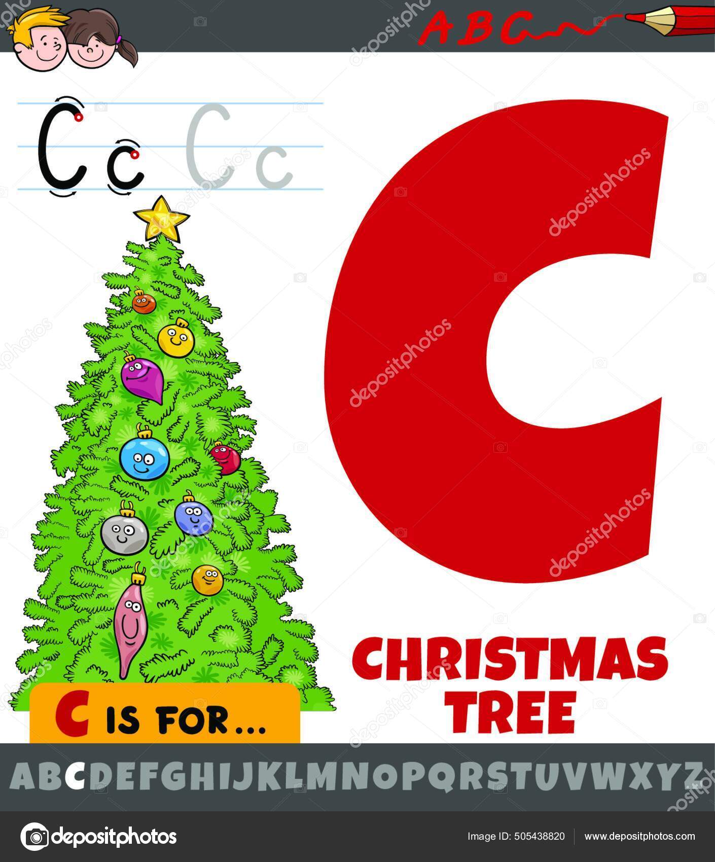 Letters Alphabet Christmas Tree