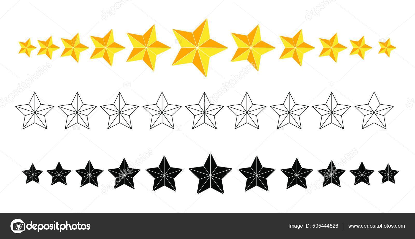 Star Divider Set Christmas Symbol Border Collection Golden Black ...