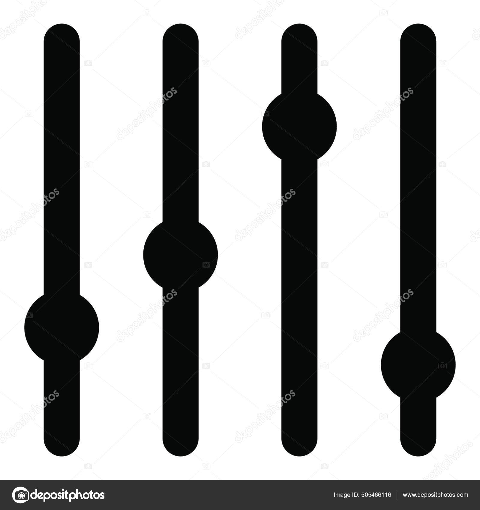 Sliders Icon Slider Bar Symbol Isolated White Vector Black Illustration ...