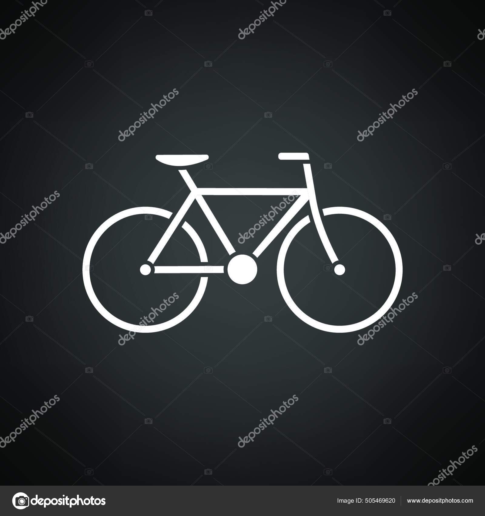 Bicycle Icon Black Background Vector Illustration Stock Vector by ...