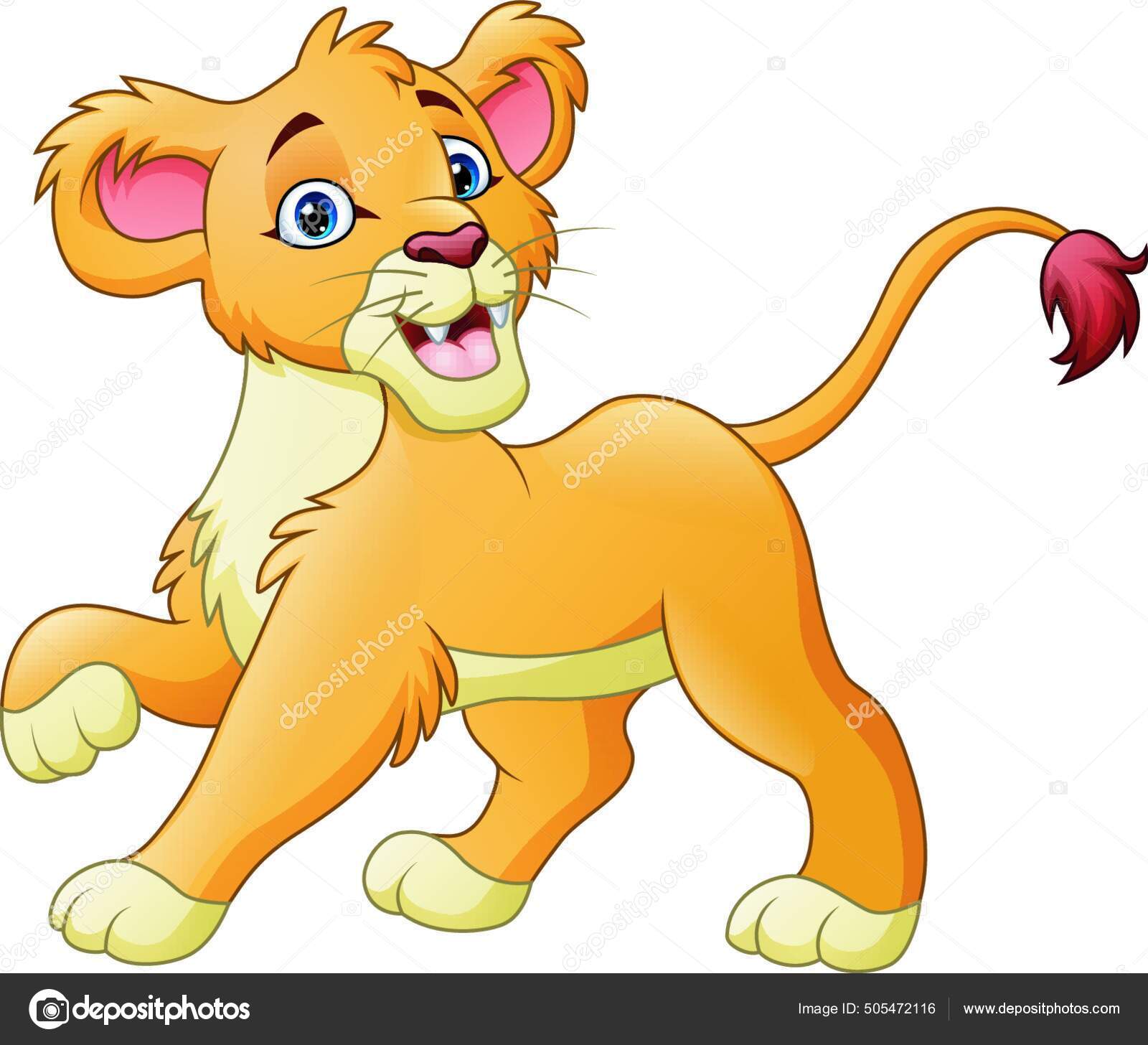 Ilustración Vectorial Leona Dibujos Animados Aislada Sobre Fondo Blanco ...