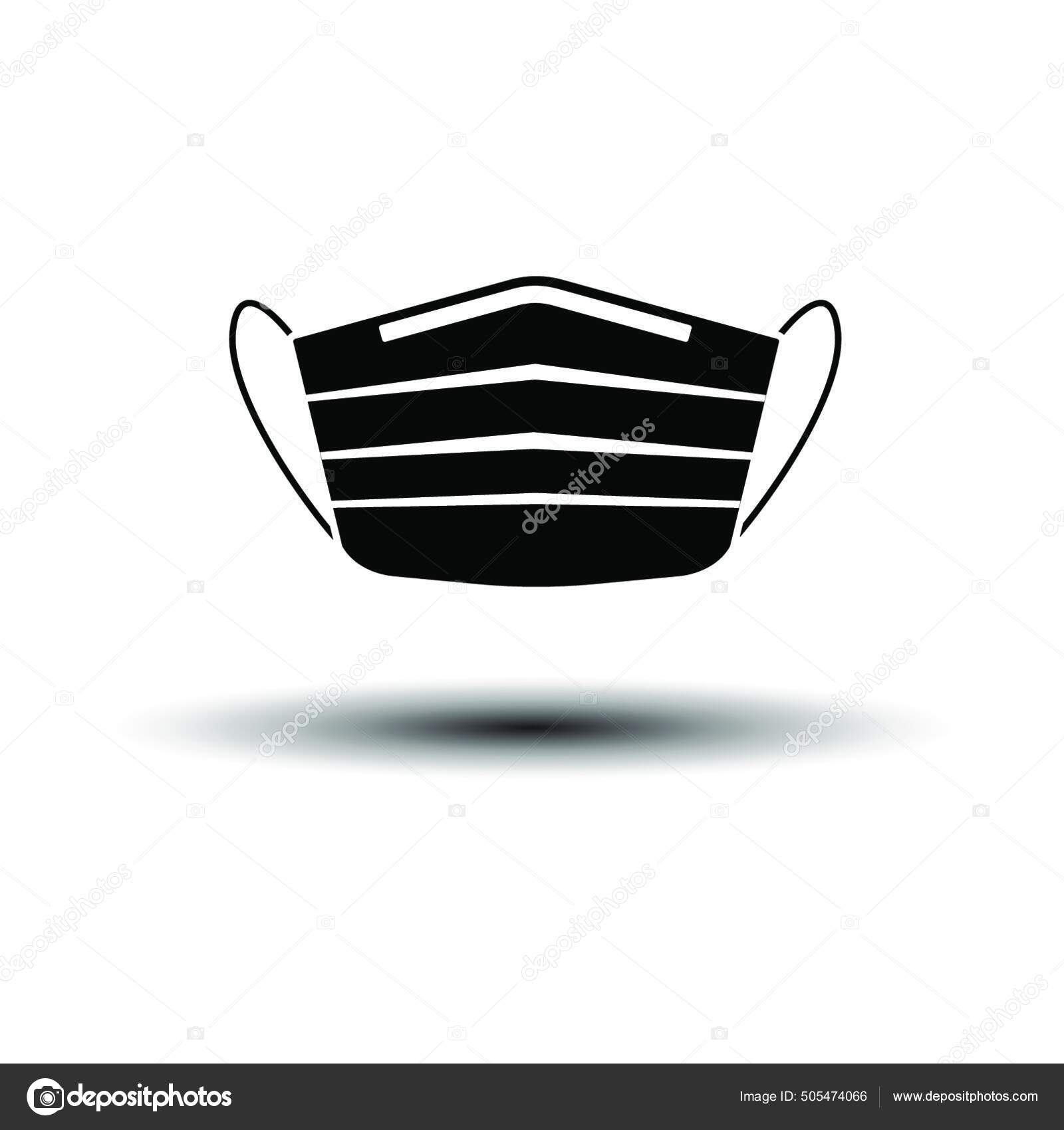 Protective Mask Icon Black White Illustration Stock Vector by ...