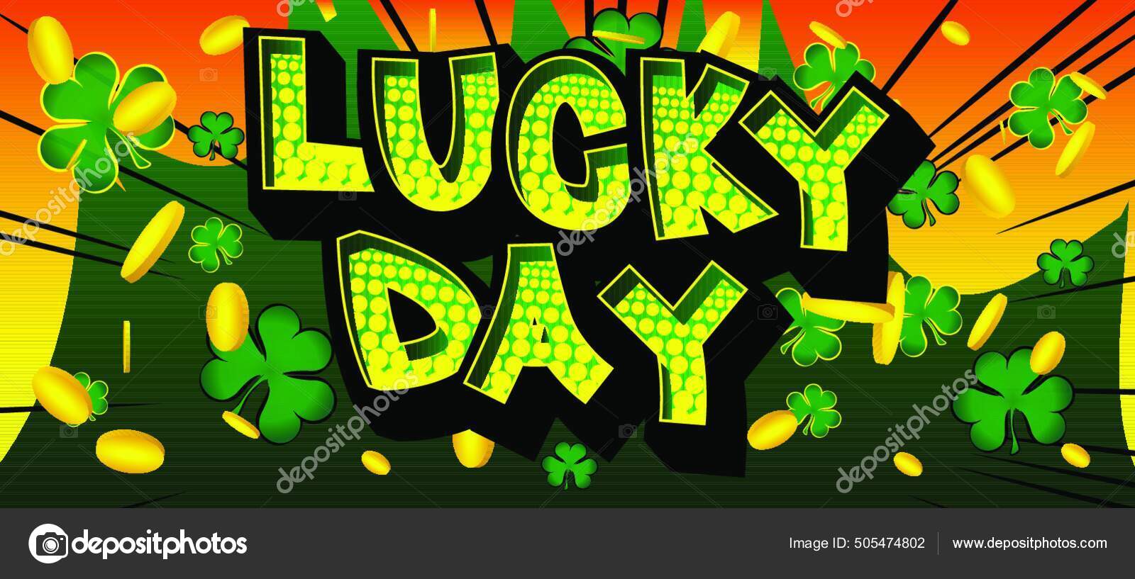 Luck Related Comic Book Style Poster Banner Template Cartoon Style ...