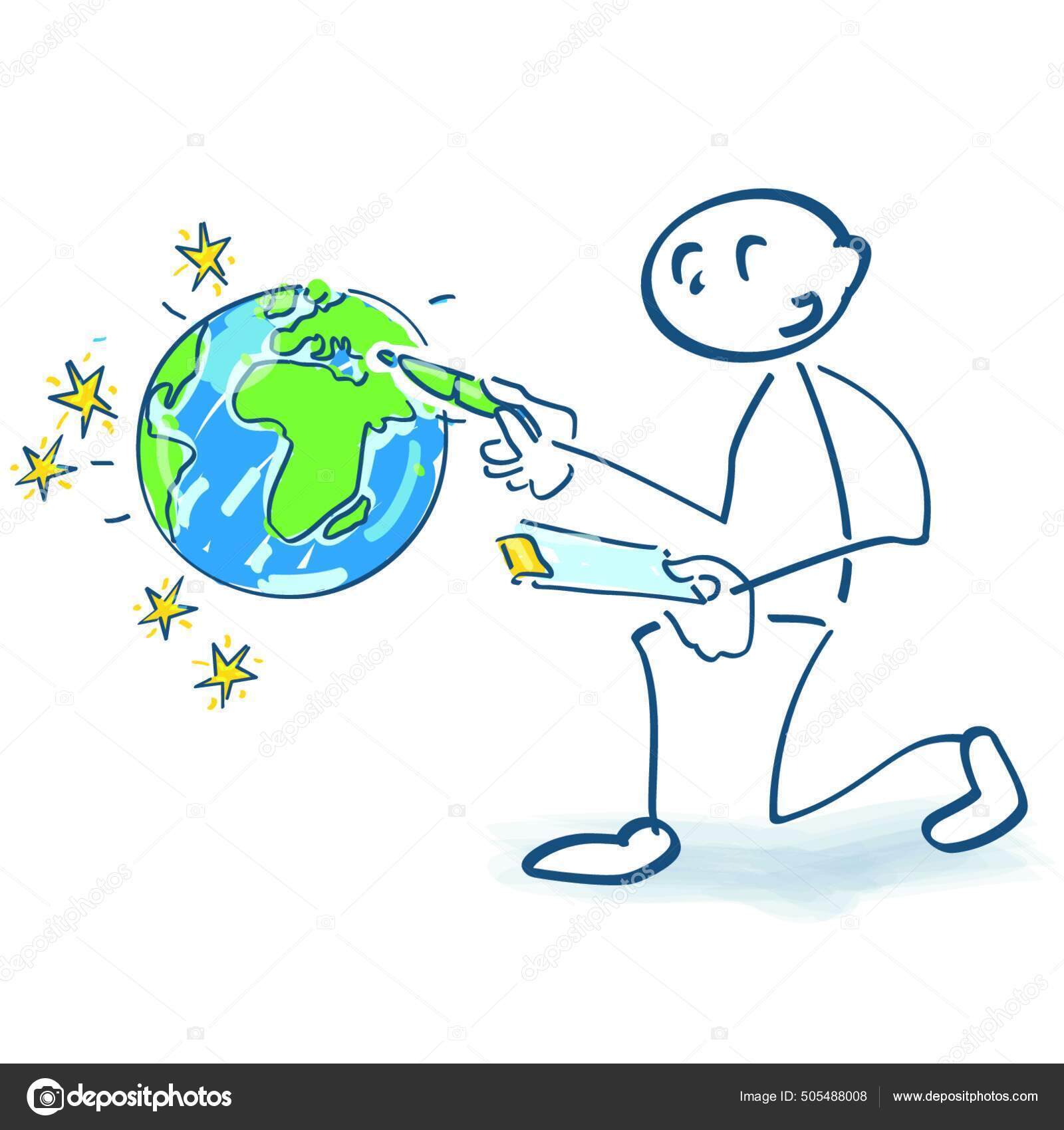 Stick Figure Clipboard Checks Checklist Makes Ticks World Stock Vector ...