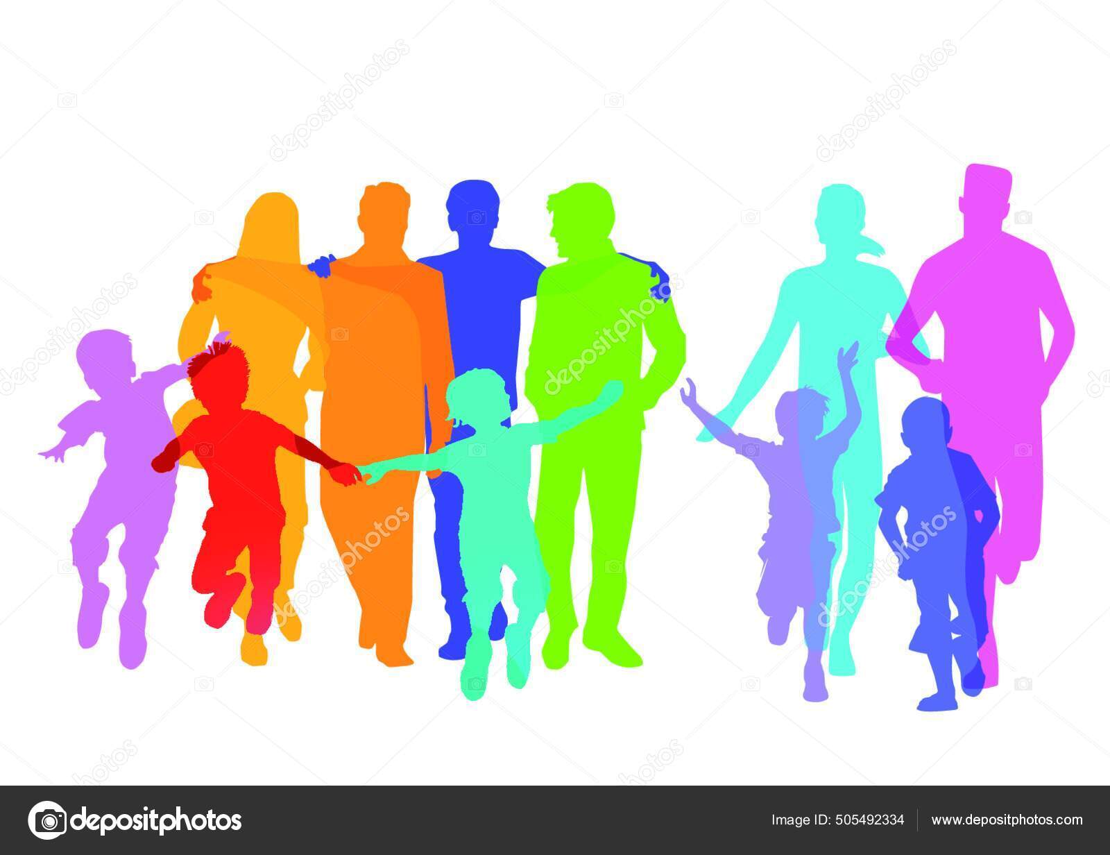 Děti Podobě Rodiny Ano Vektorová Ilustrace Stock Vektor od ...