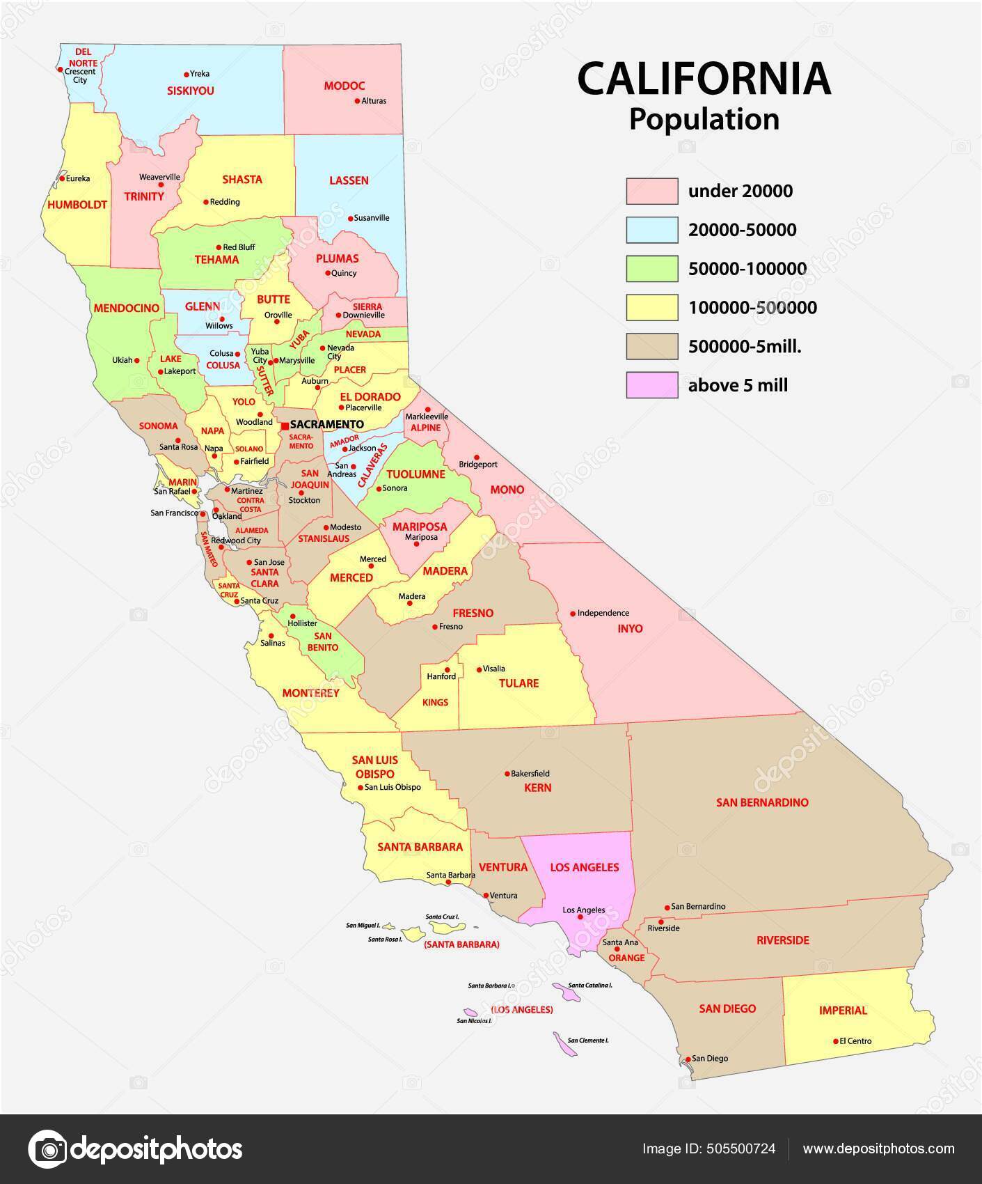 Mapa De Condados Del Estado De California Mapa Grande E Detalhado Do