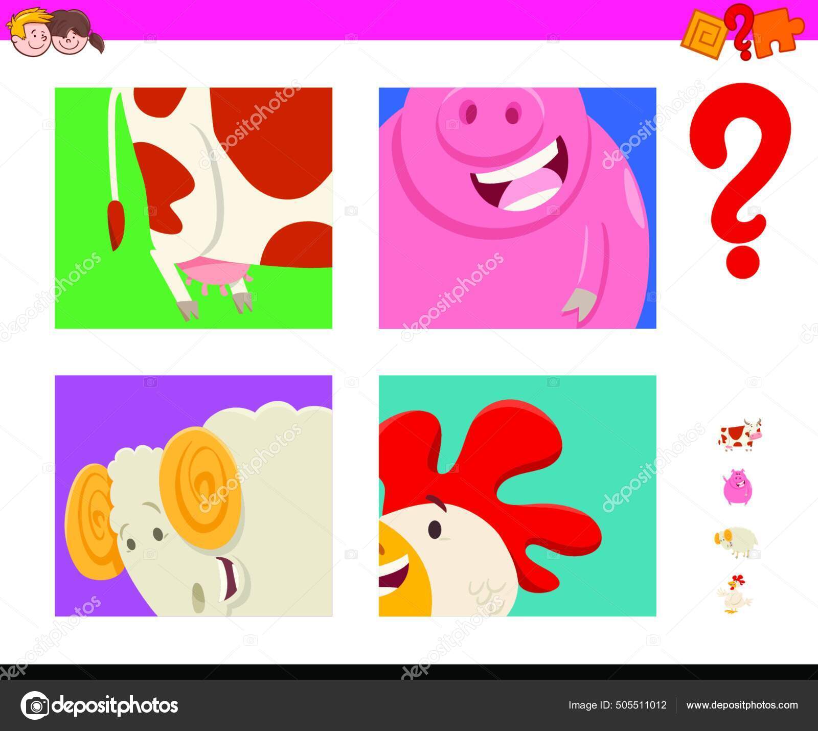 Ilustración Dibujos Animados Del Juego Educativo Adivinar Especies ...