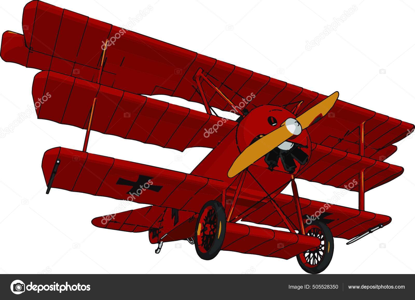 Triplane Vintage Historical Fixed Wing Aircraft Equipped Three Vertical ...