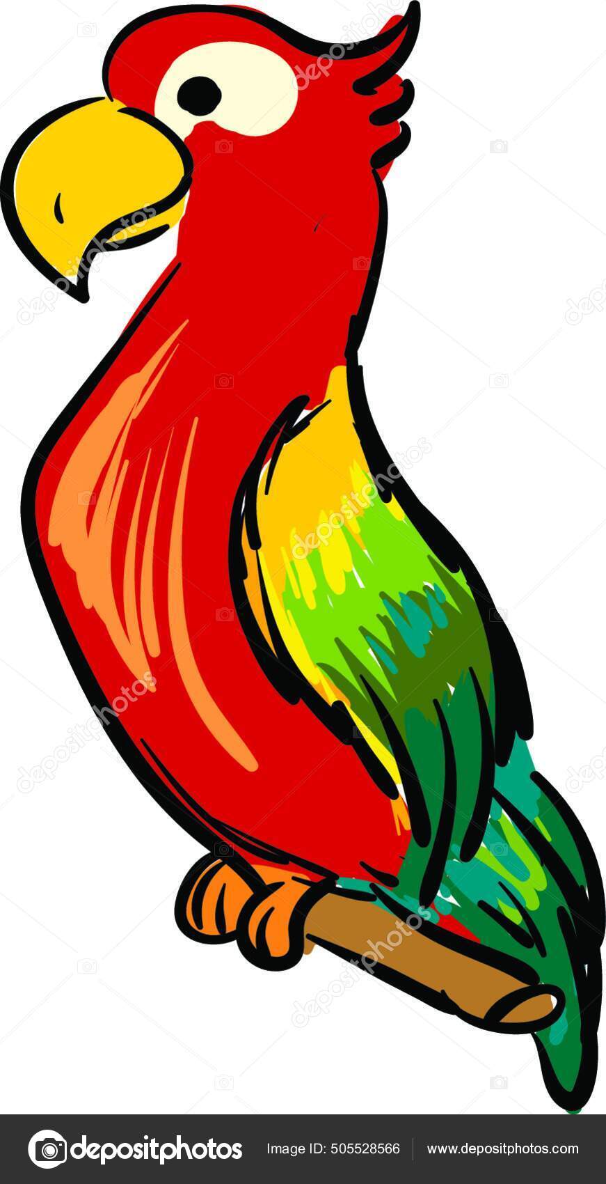 Vettoriale stockIllustrazione Variopinta Del Vettore Del Pappagallo Del ...