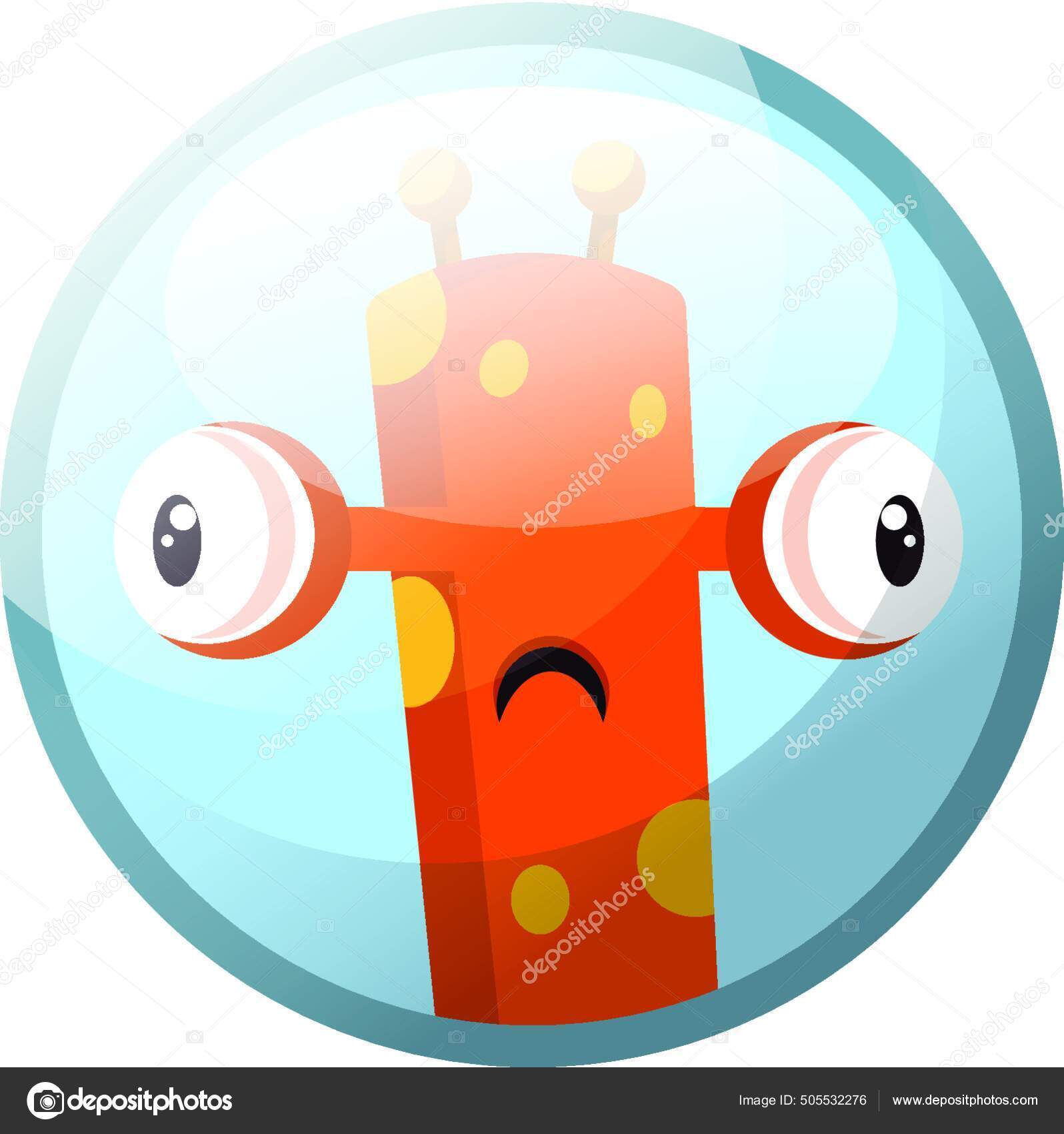 Cartoon Character Orange Monster Yellow Dots Eyes Standing Out Looking ...