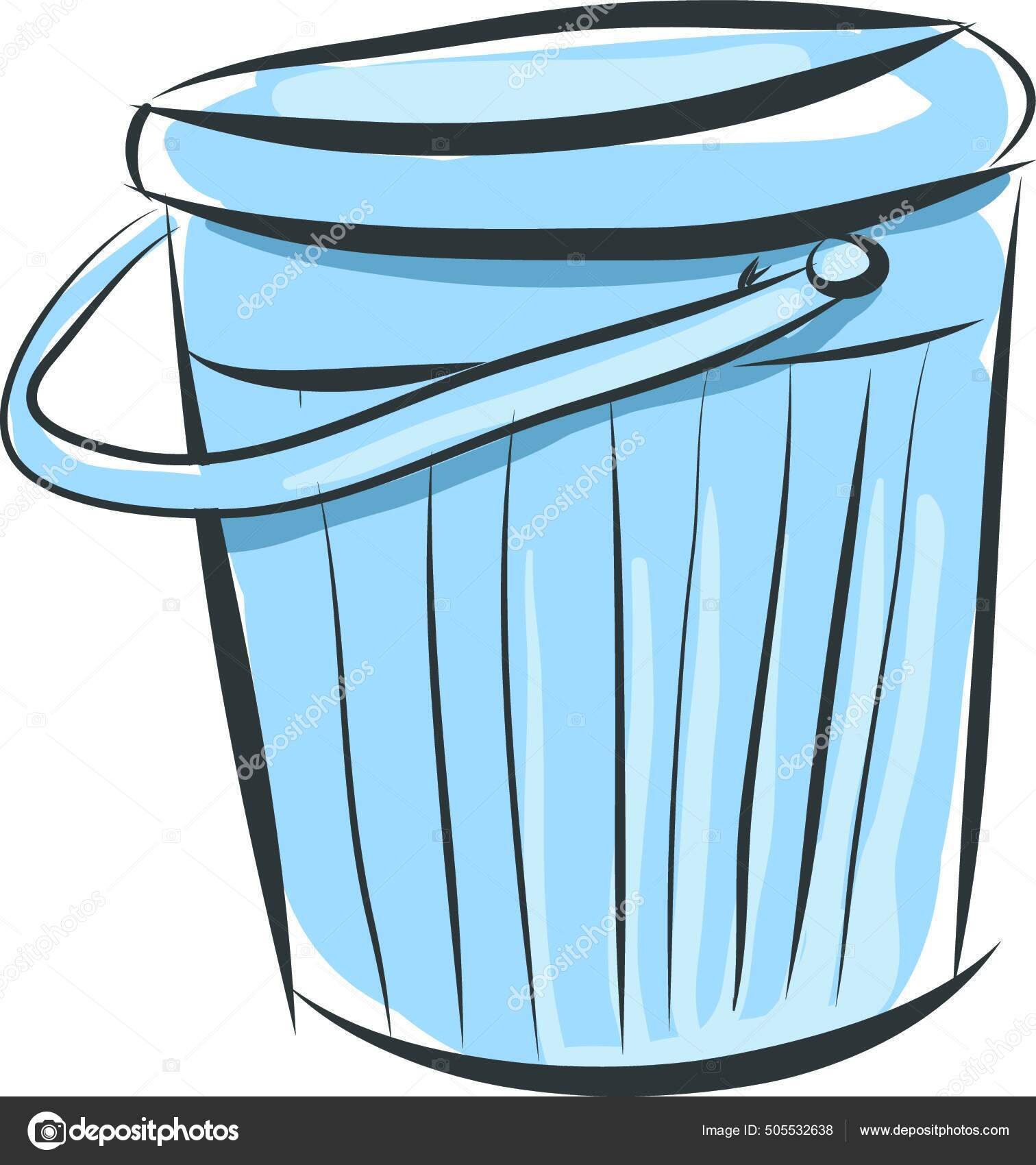 Light Blue Bucket Vector Illustration White Background Stock Vector by ...