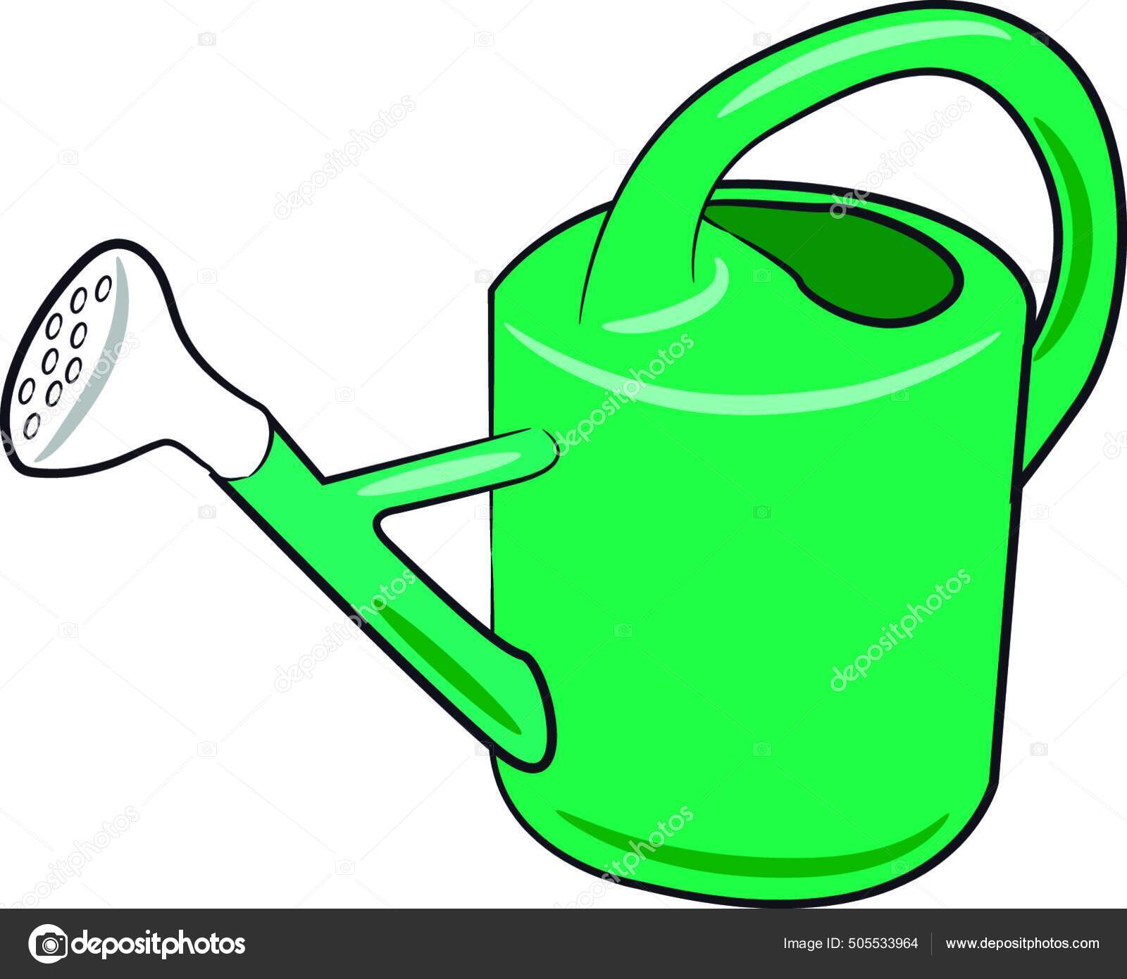 Green Watering Can Green Color Known Regadera Spanish Vector Color ...