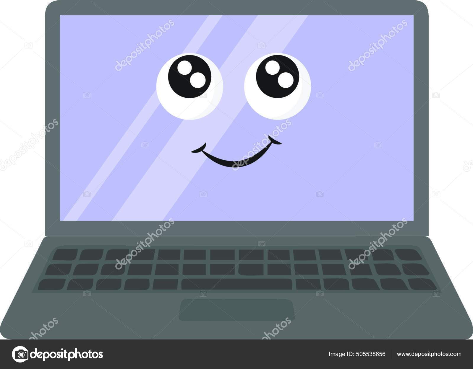 Notebook Grey Color Smiling Face Two Bright Eyes Vector Color Stock ...