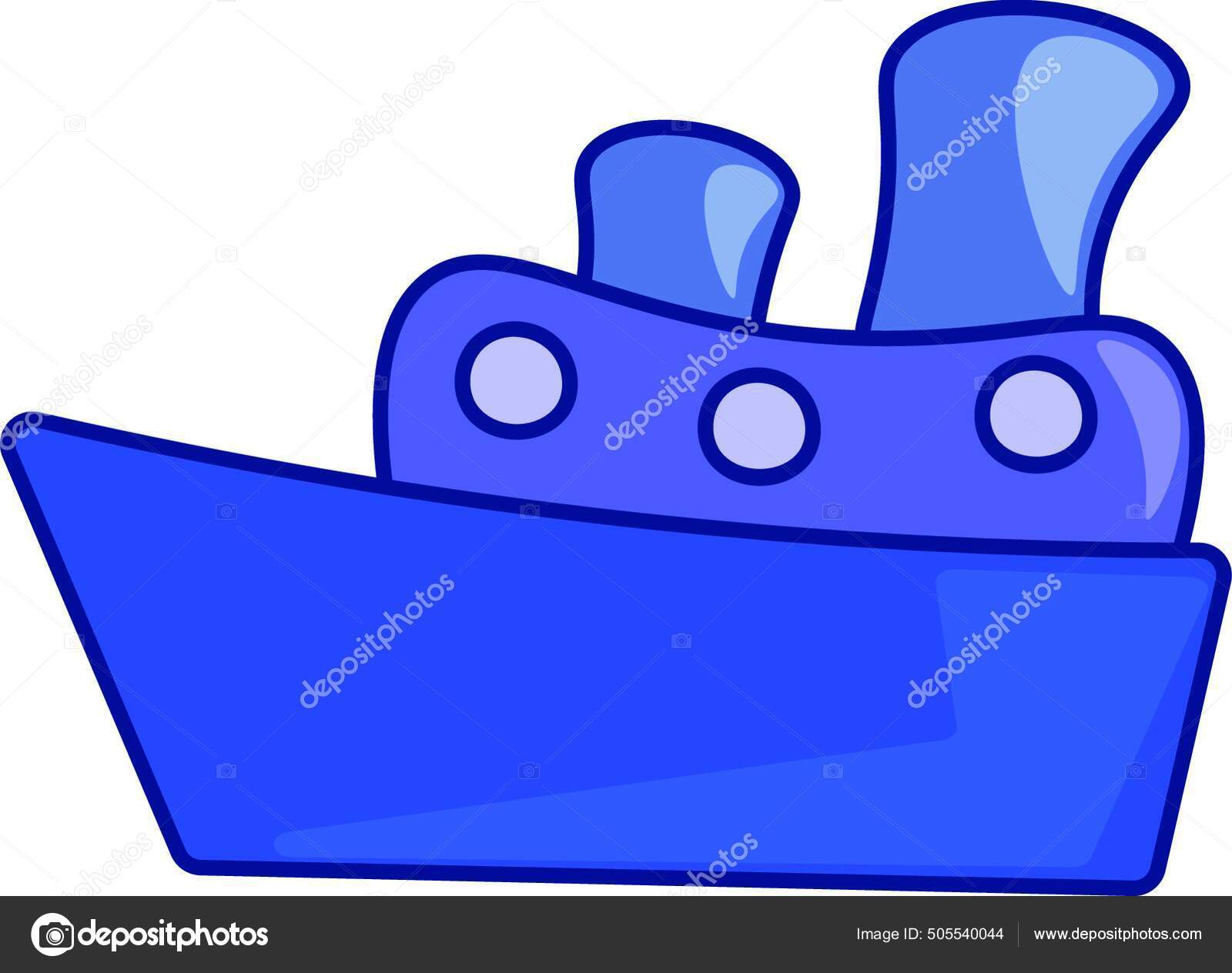 Big Blue Toy Ship Great Kids Entertainment Vector Color Drawing Stock ...