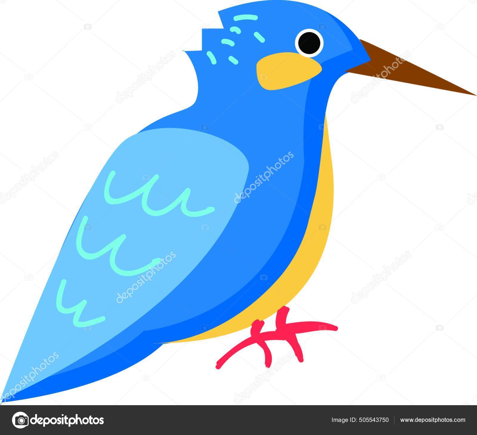 Bright Blue Bird Vector Color Illustration Stock Illustration by ...