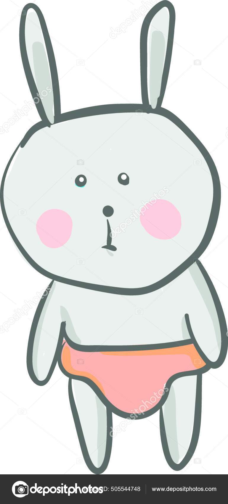 Liebre Bebé Vector Ropa Interior Ilustración Color Vector de stock ...