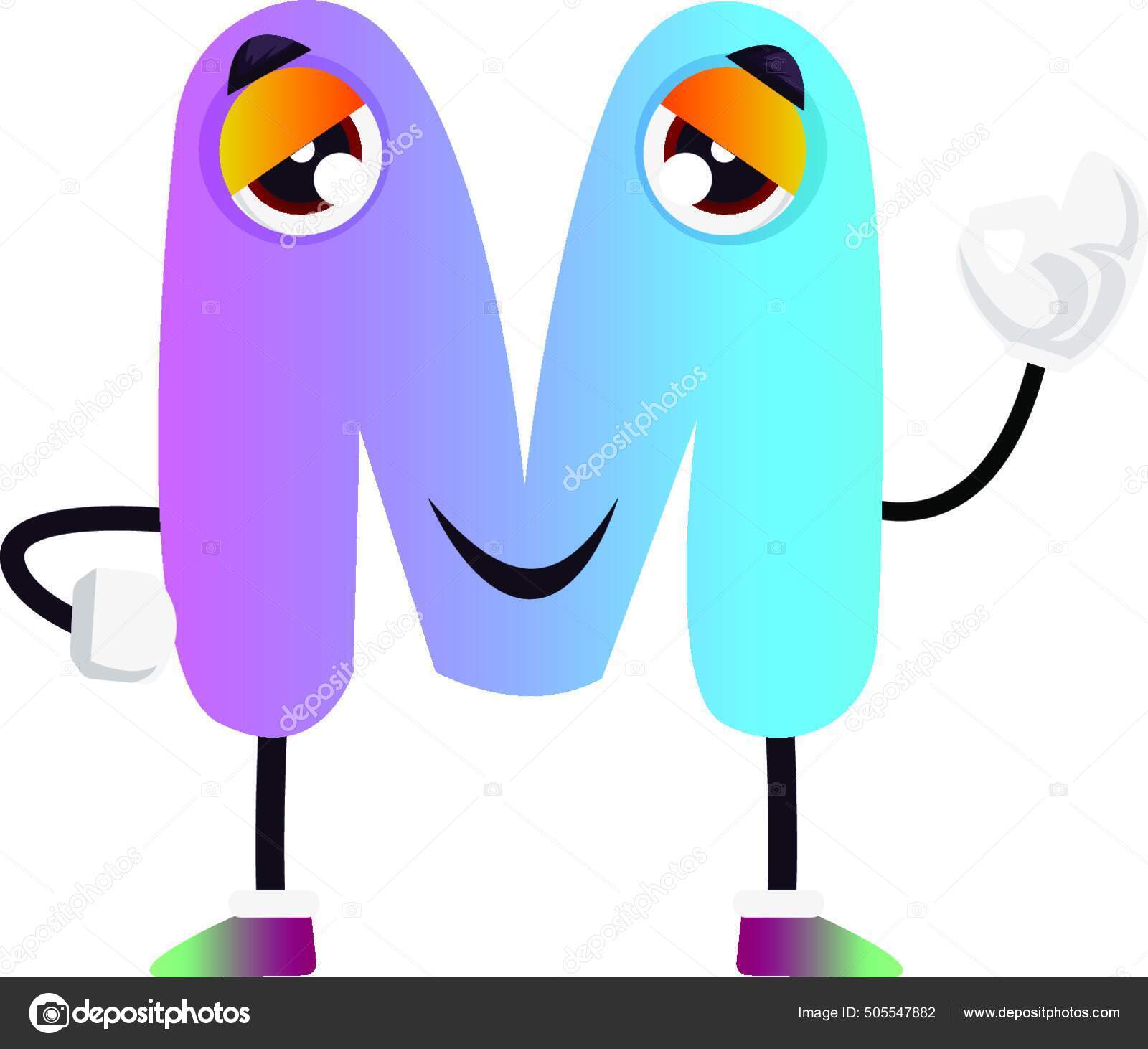 Pink Blue Letter Vector Illustration White Background Stock Vector by ...