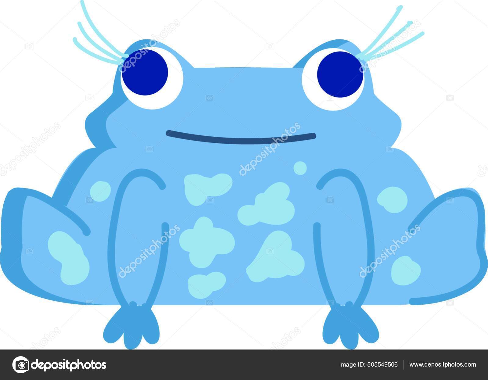 Pretty Blue Frog Sitting Having Three Long Eyelashes Protruding Out ...