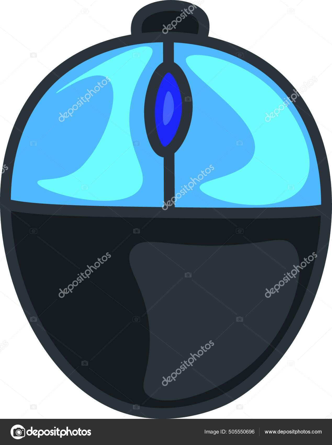 Cartoon Two Button Office Mouse Shades Blue Color Semi Circular Stock ...