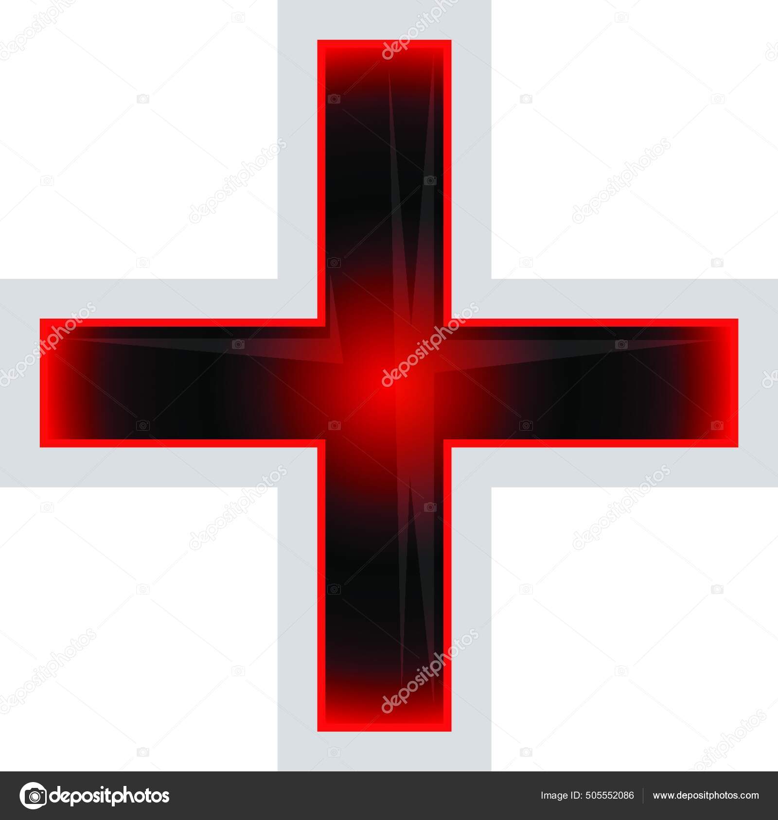 Red Black Greek Cross Vector Illustration White Background Stock Vector ...