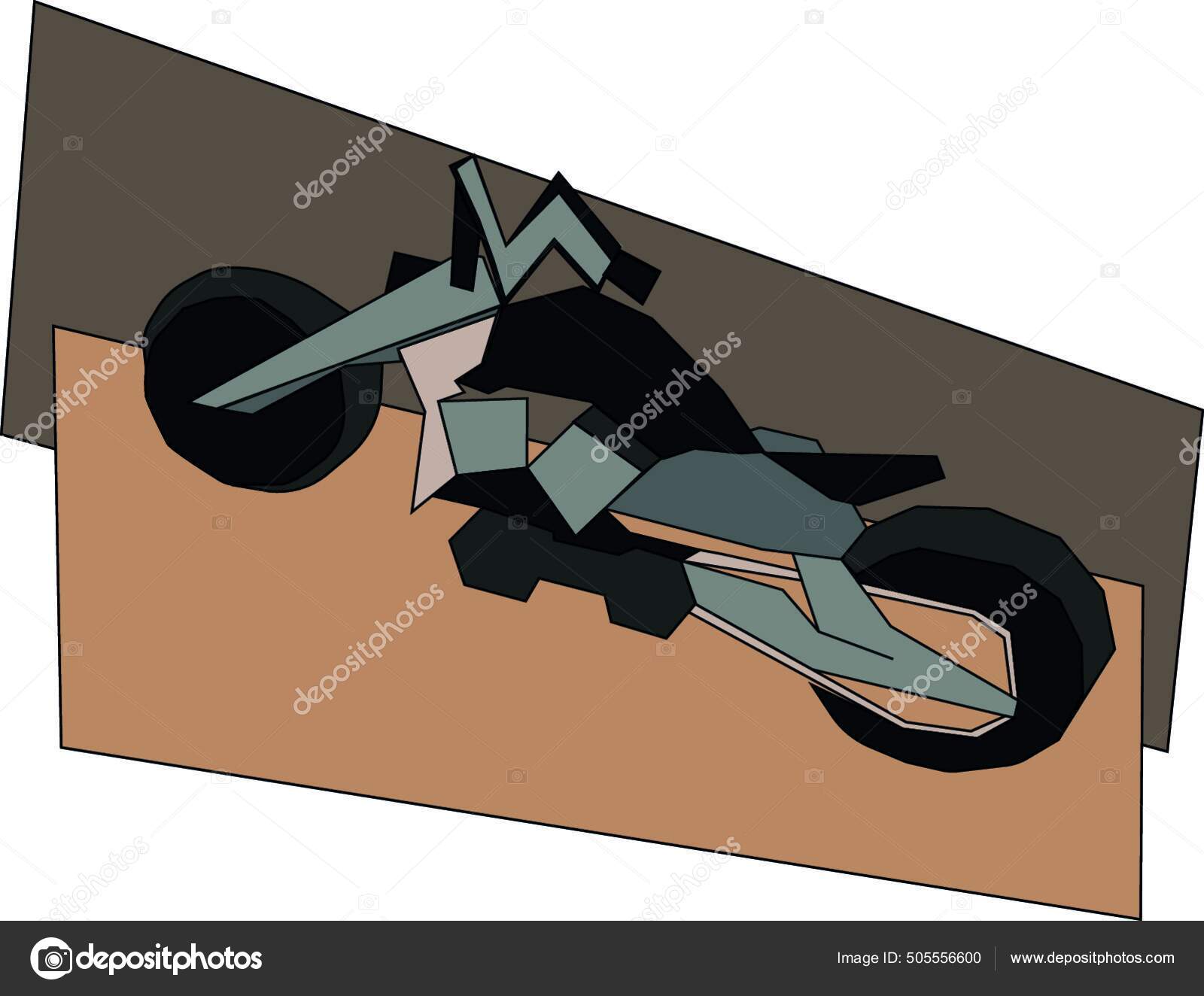 Black Colored Two Wheeled Motor Vehicle Two Wheels Handle Engine Stock ...