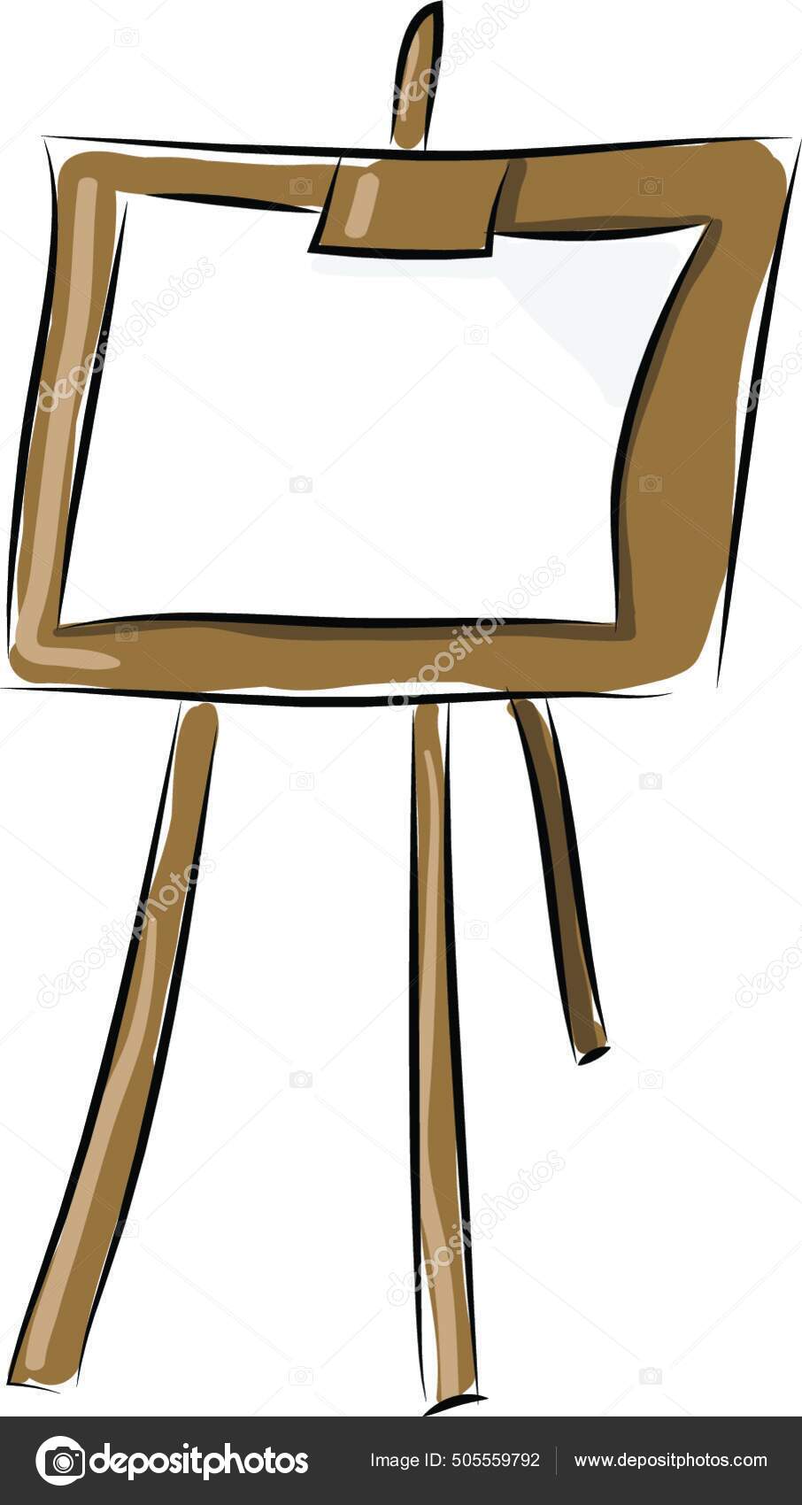 Stand Drawing Board Hand Drawn Design Illustration Vector White ...