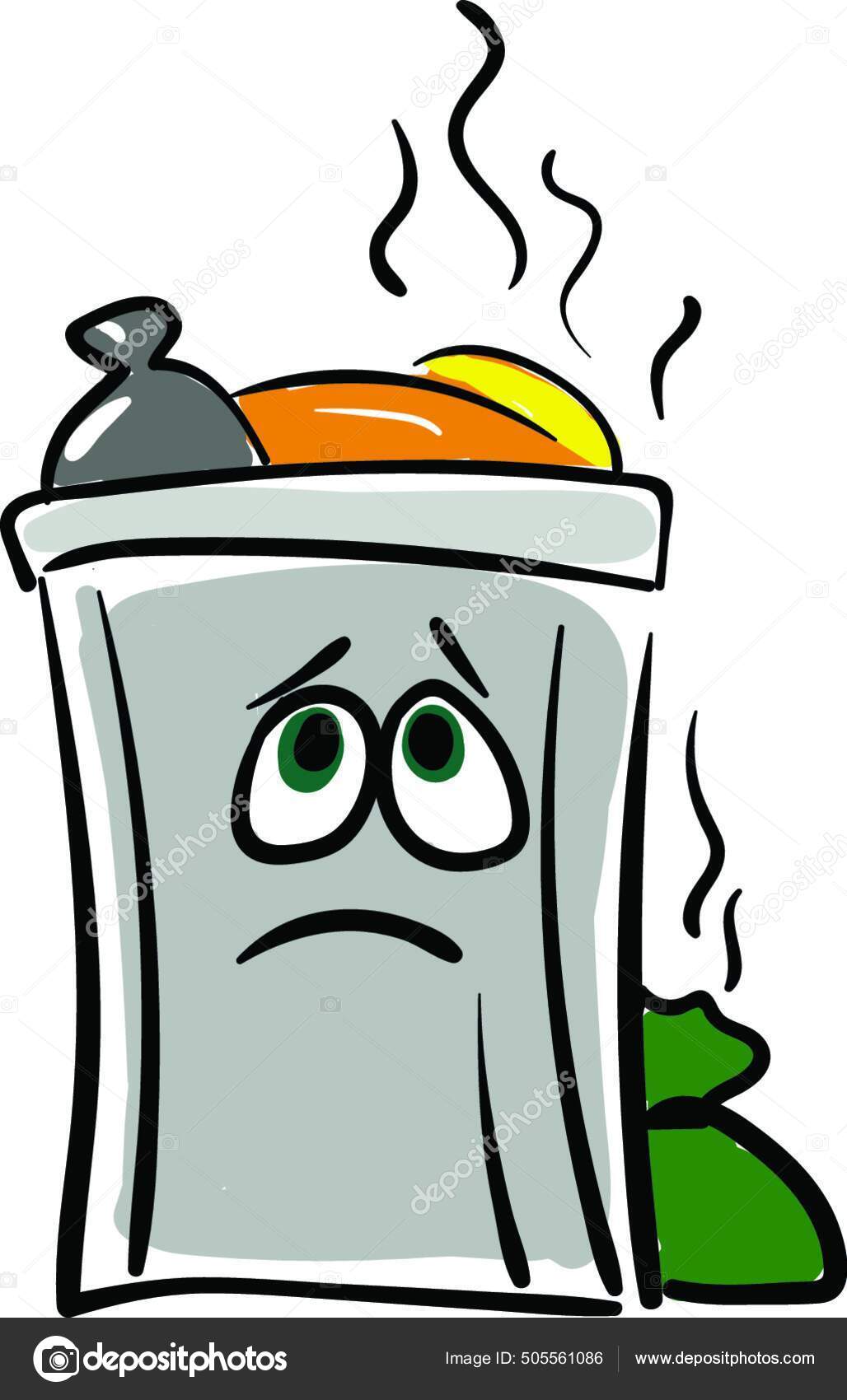 Grey Garbage Which Dumped Lot Waste Which Seems Sad Vector Stock Vector ...