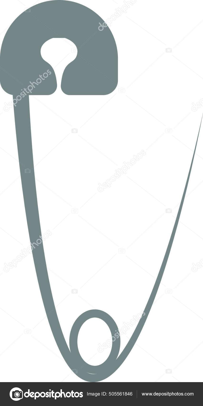 Metallic Safety Pin Point Bent Back Head Left Opened Used Stock Vector ...