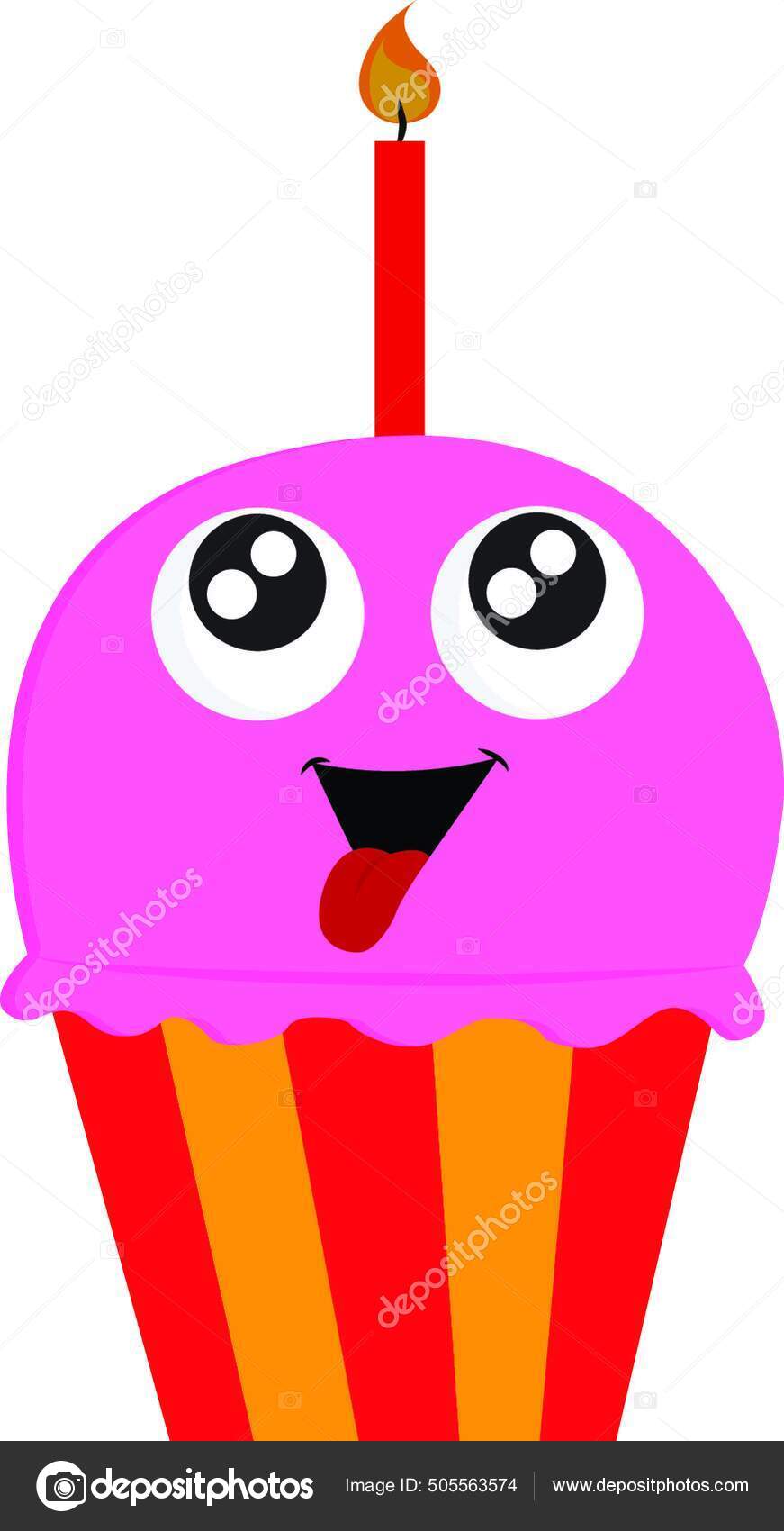 Pink Birthday Cupcake Clip Art
