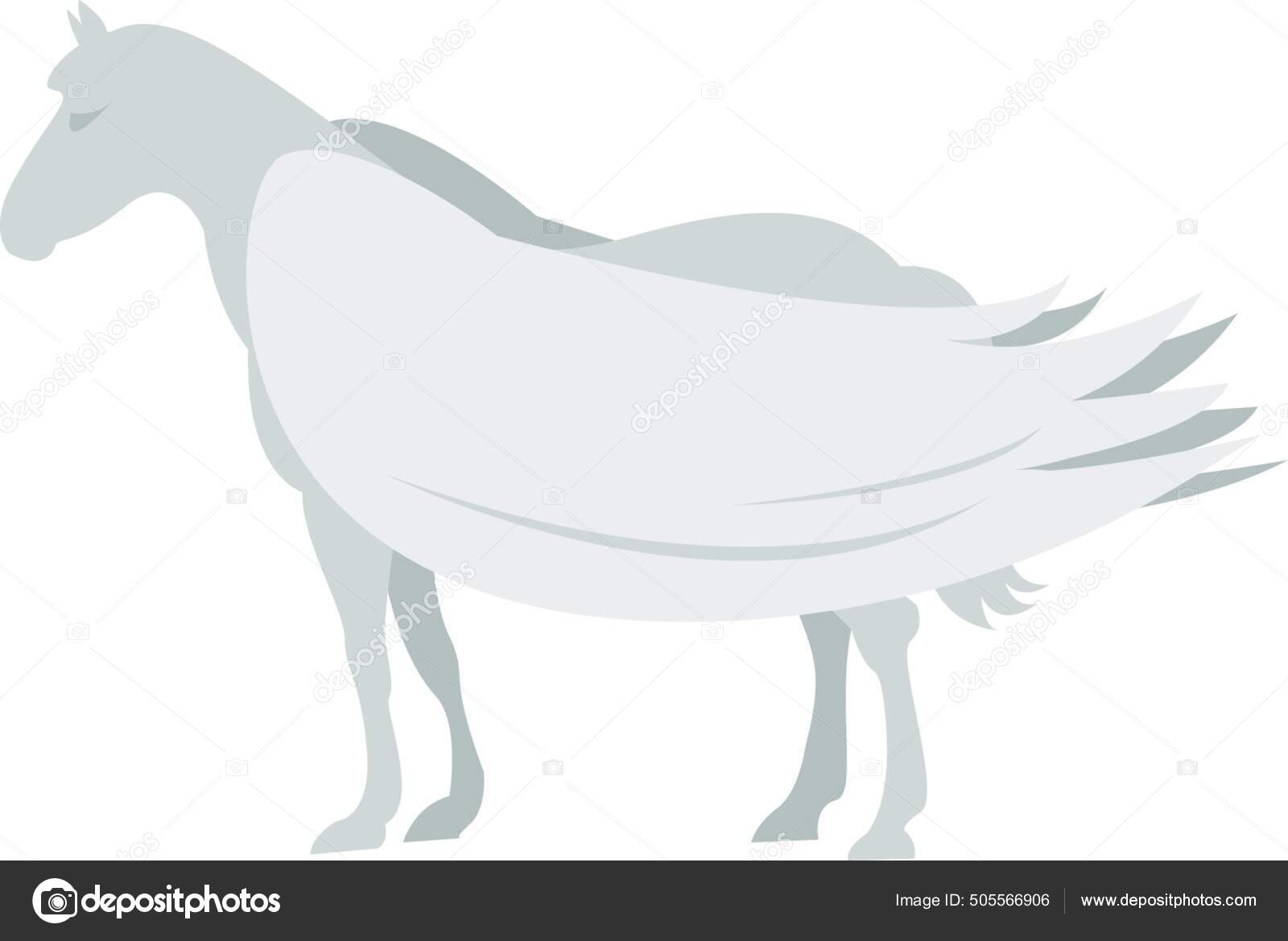 White Horse Silhouette Background Blue Sky Stock Vector Image by ...