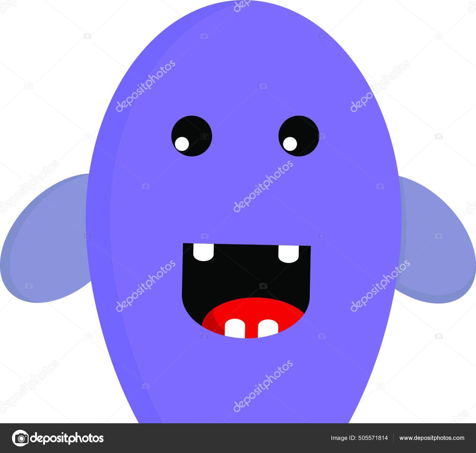 Happy Purple Monster Teeth Vector Color Drawing Illustration Stock ...