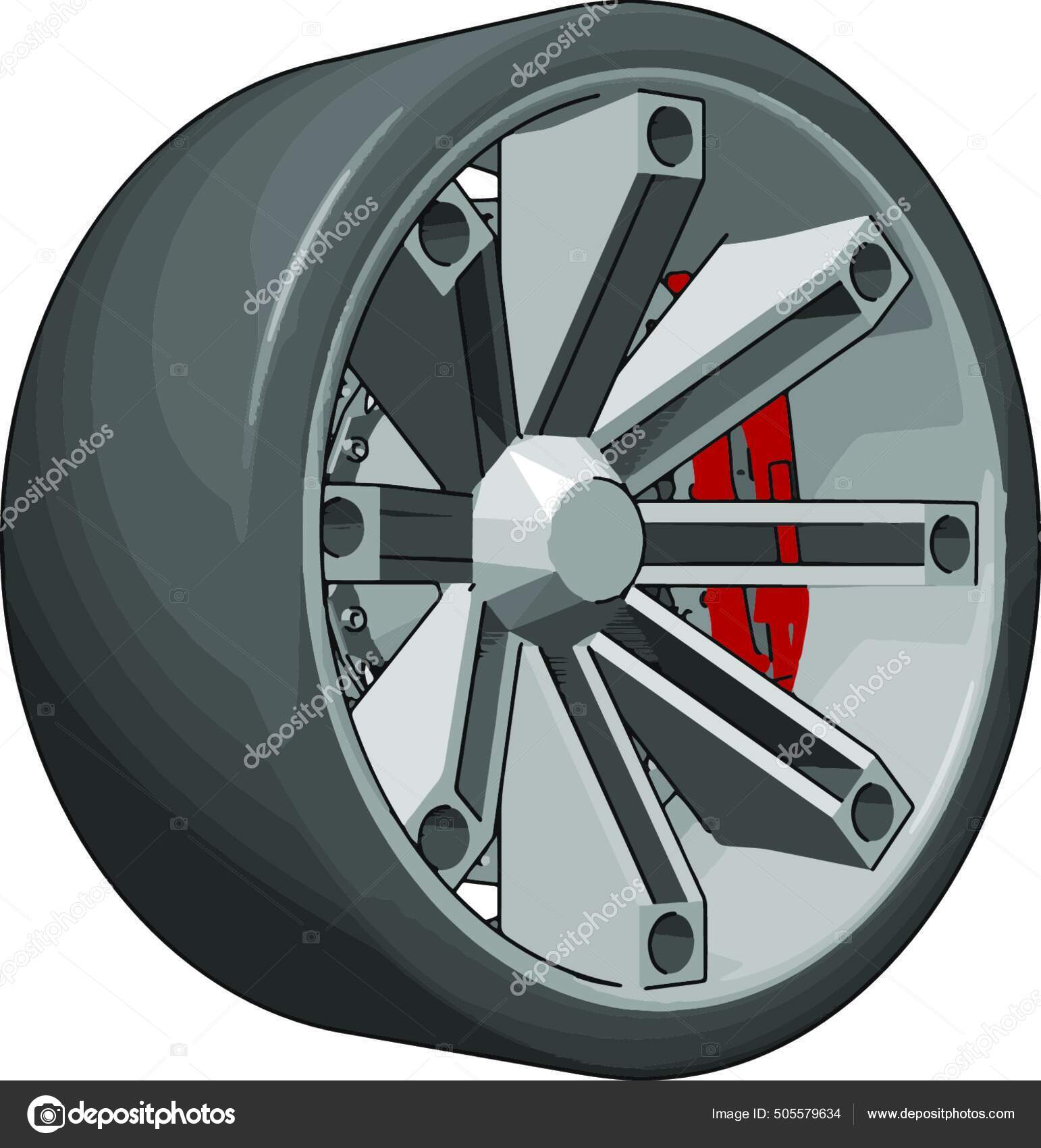 Image vectorielle Icône Roue Voiture Dessin Animé D'une Illustration ...