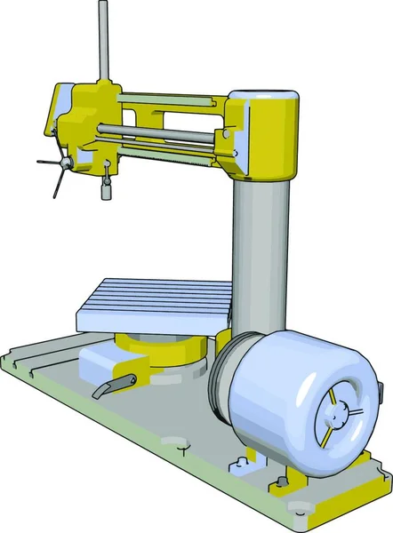 Blue Drill Press Vector Illustration White Background Stock Vector by ...