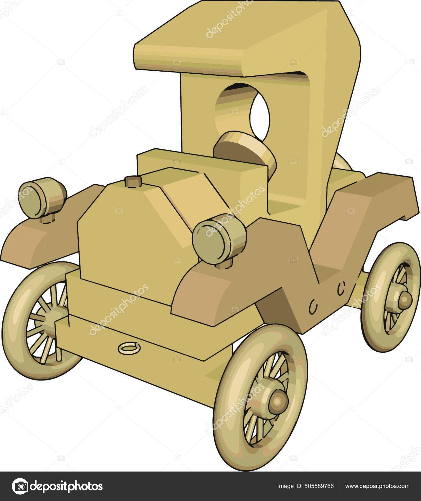 Old Retro Cart Illustration Vector White Background Stock Vector by ...