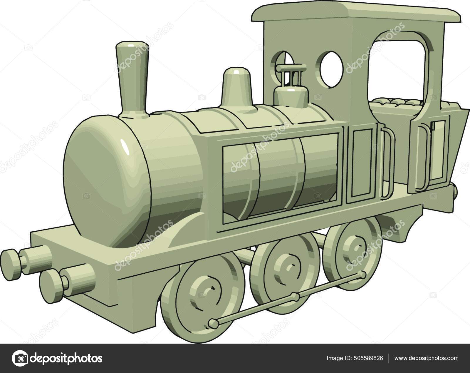 Ilustración Una Caricatura Tren Vector de stock #505589826 de ...