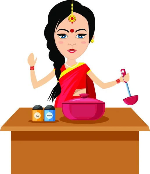 12 305 852 Indian Woman Cooking Stock Illustrations Depositphotos