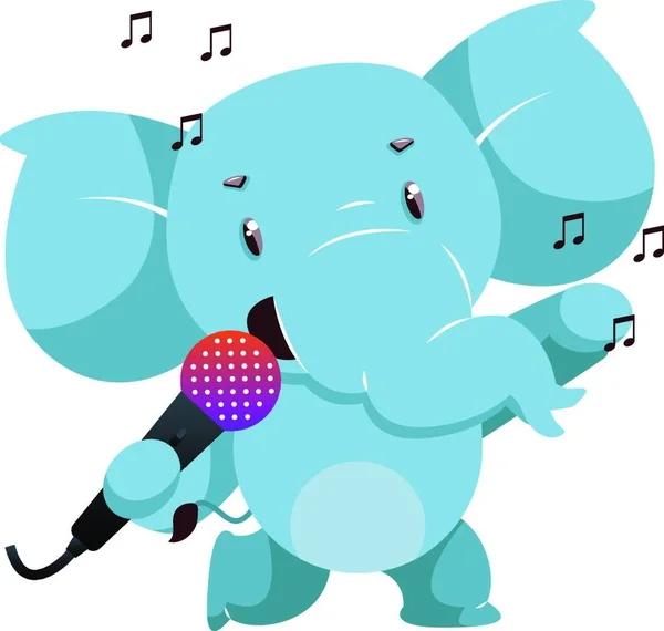 Singing Cartoon Monster Vector Illustration White Background Stock ...