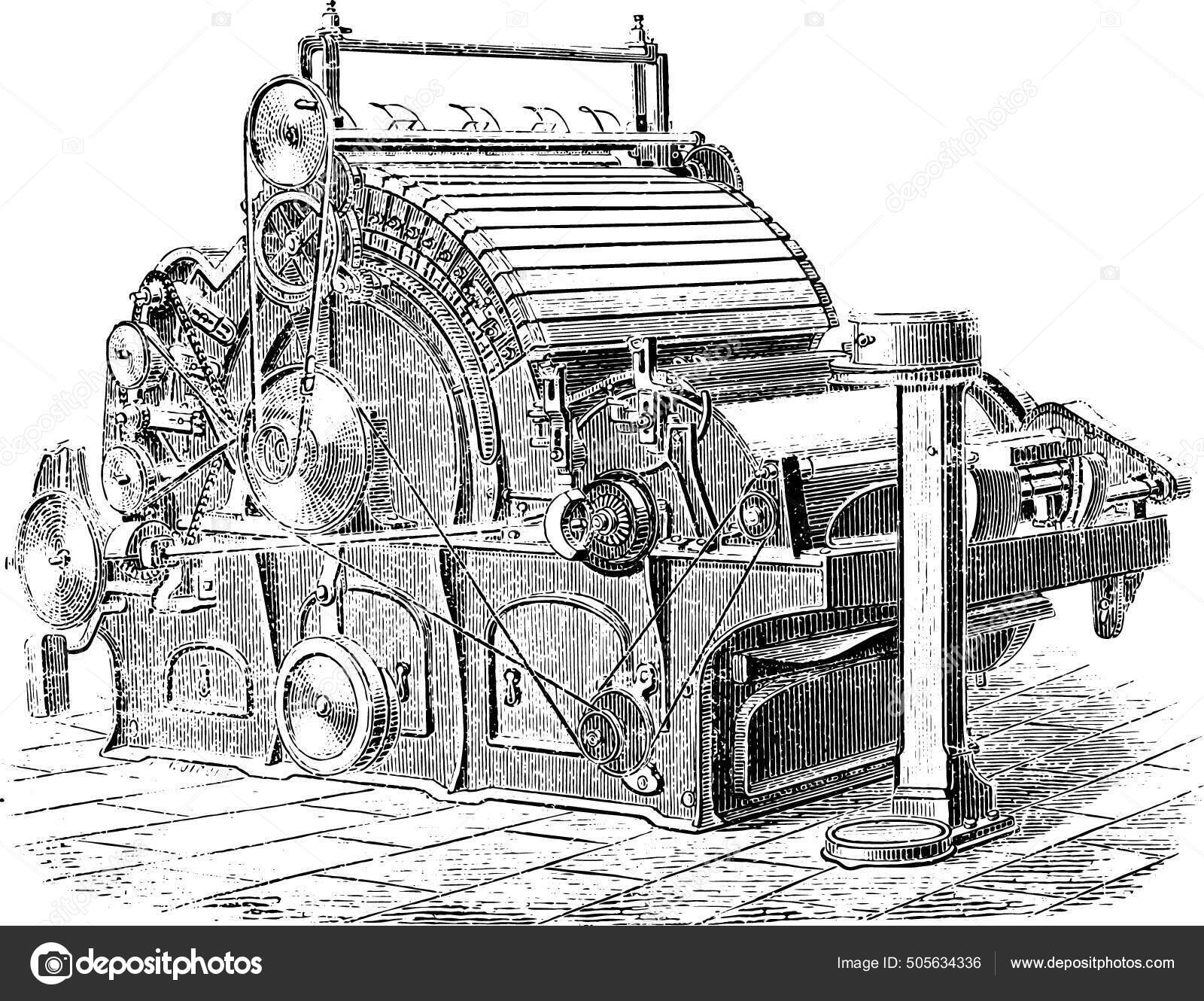 Carding Machine Joint Dobson Barlow Vintage Engraved Illustration ...