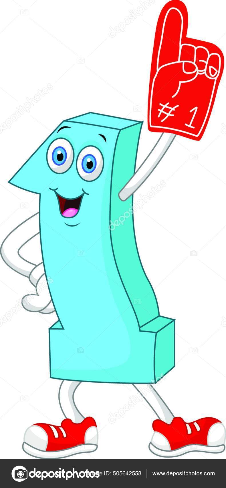Cartoon Number One Mascot Stock Vector by ©PantherMediaSeller 505642558