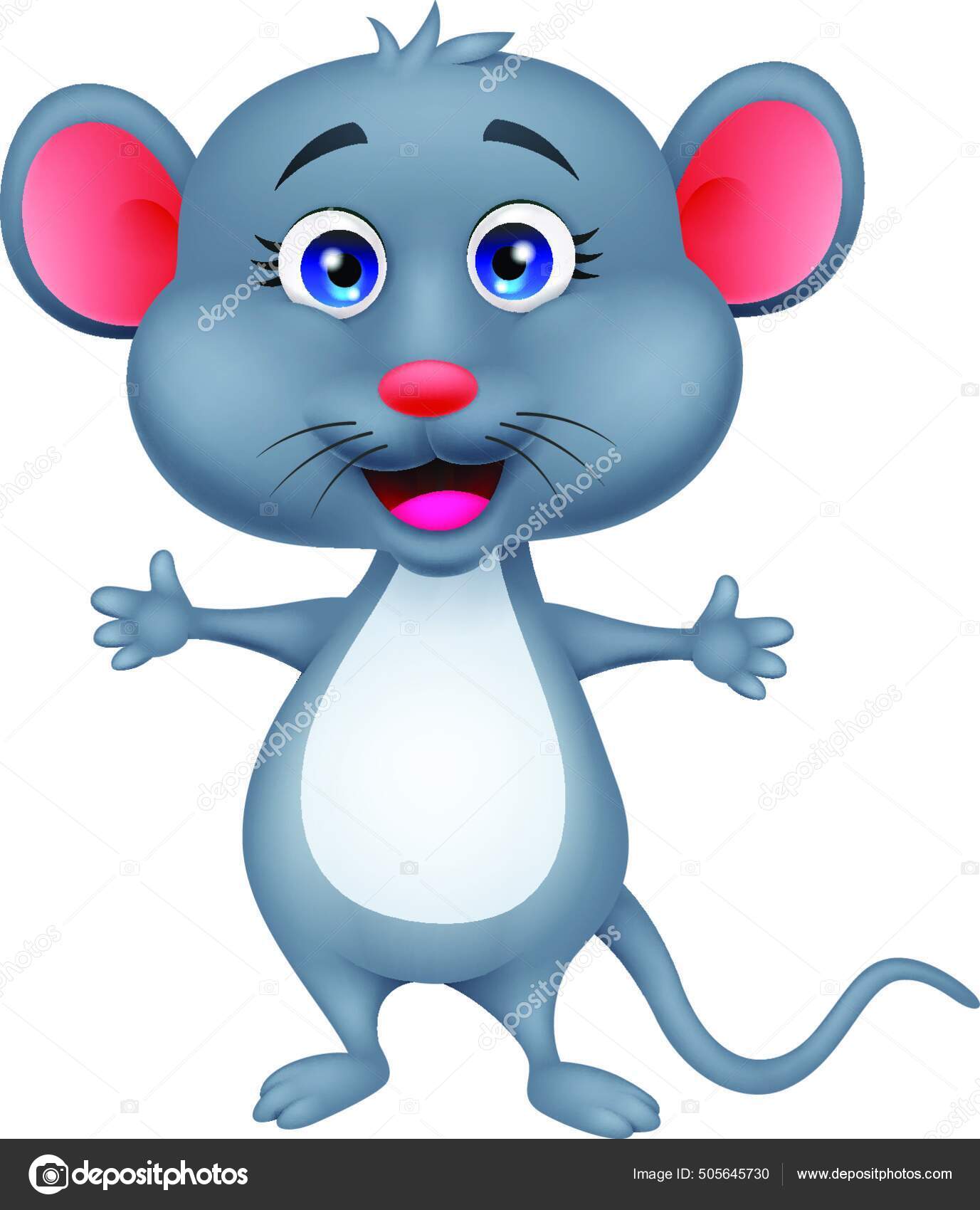 Cute Cartoon Mouse Smile Face Stock Vector by ©PantherMediaSeller 505645730