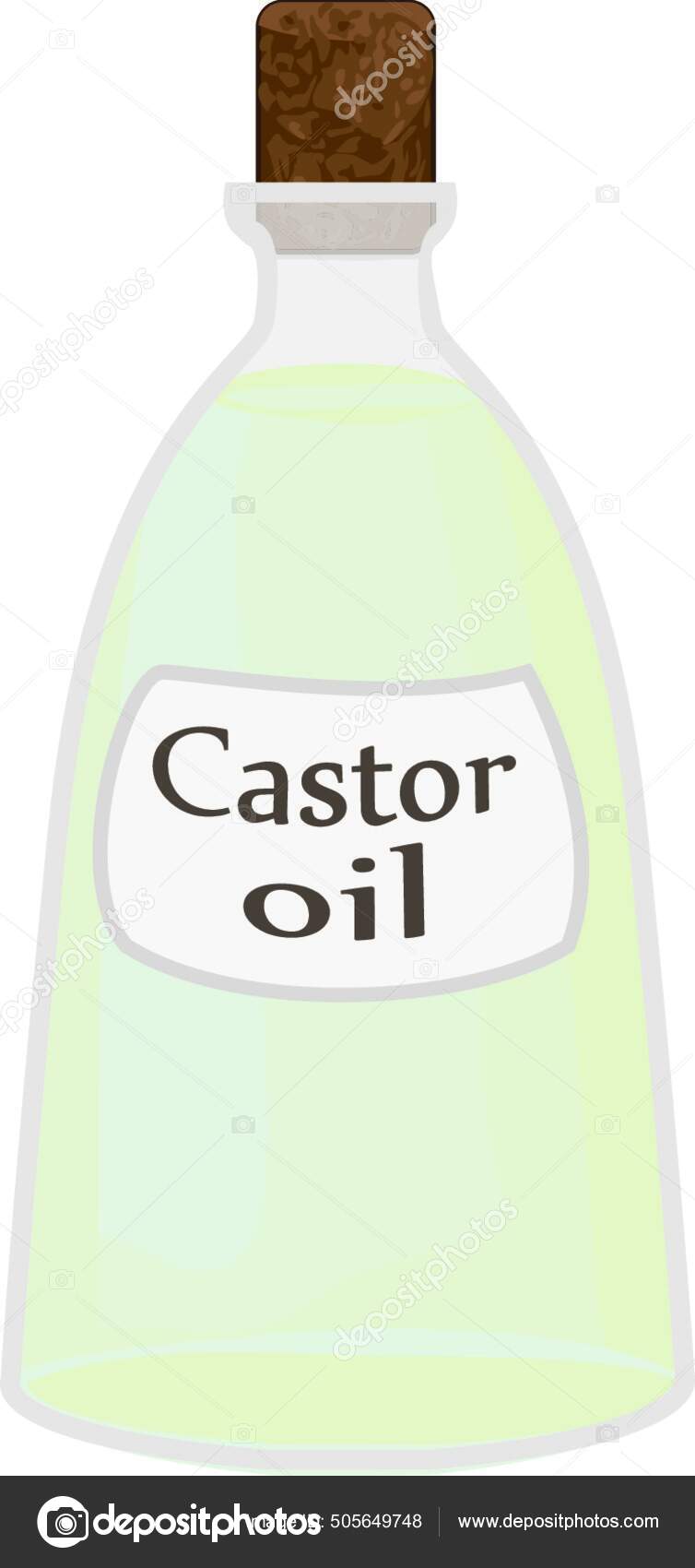 Castor Oil Bottle Vector Illustration White Background Stock Vector by ...