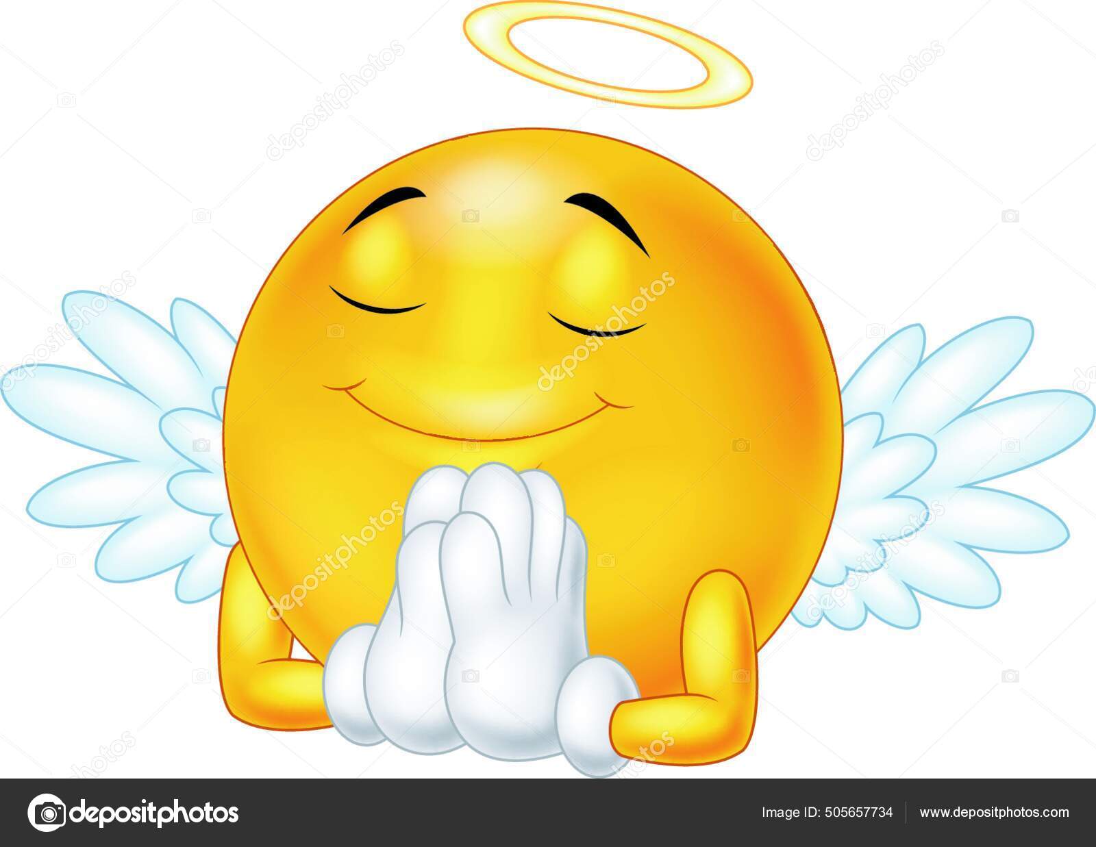 Angel Emoticon Isolated White Background Stock Illustration by ...