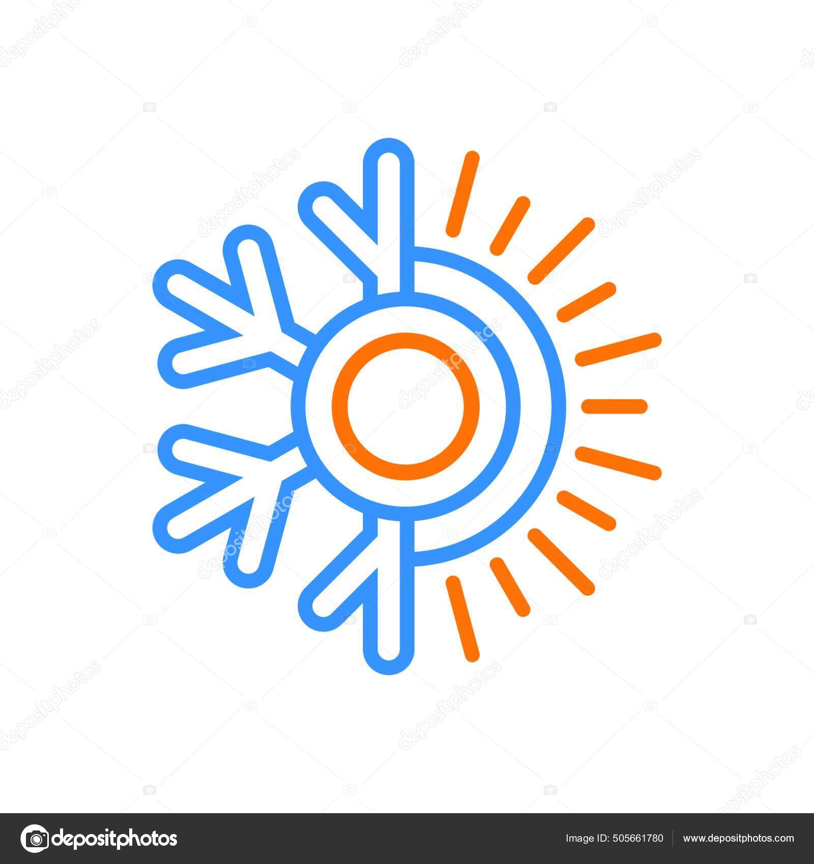 Air Conditioner Logo Sign Symbol Hot Cold Logo Sign Symbol Stock Vector ...