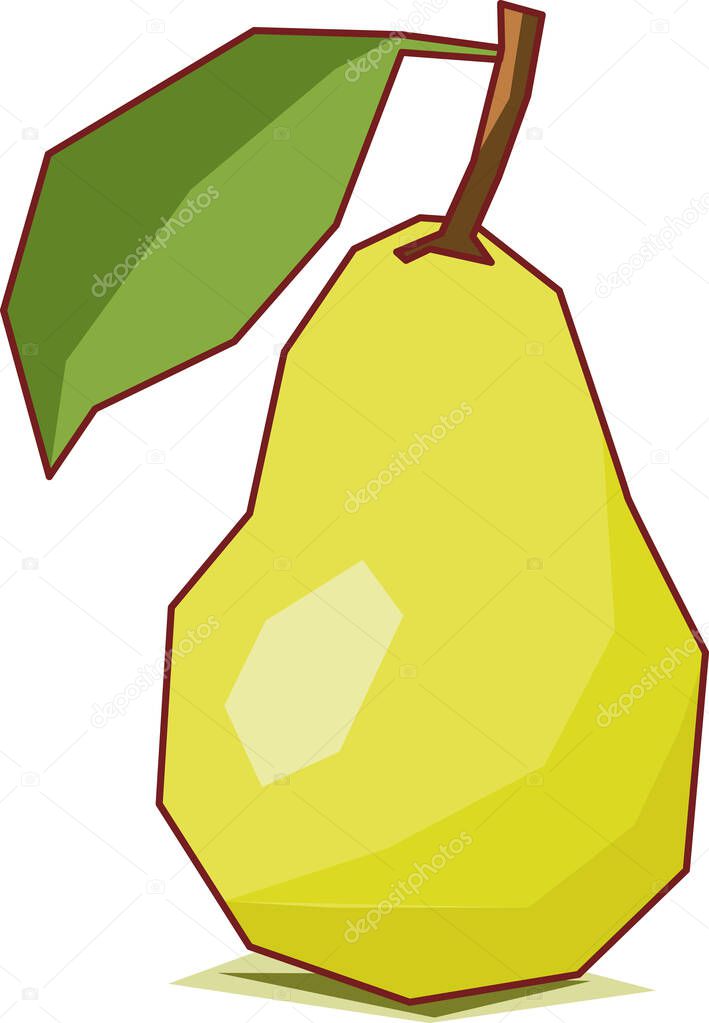 Pera dibujada en vector con formas geométricas coloreadas en colores ...